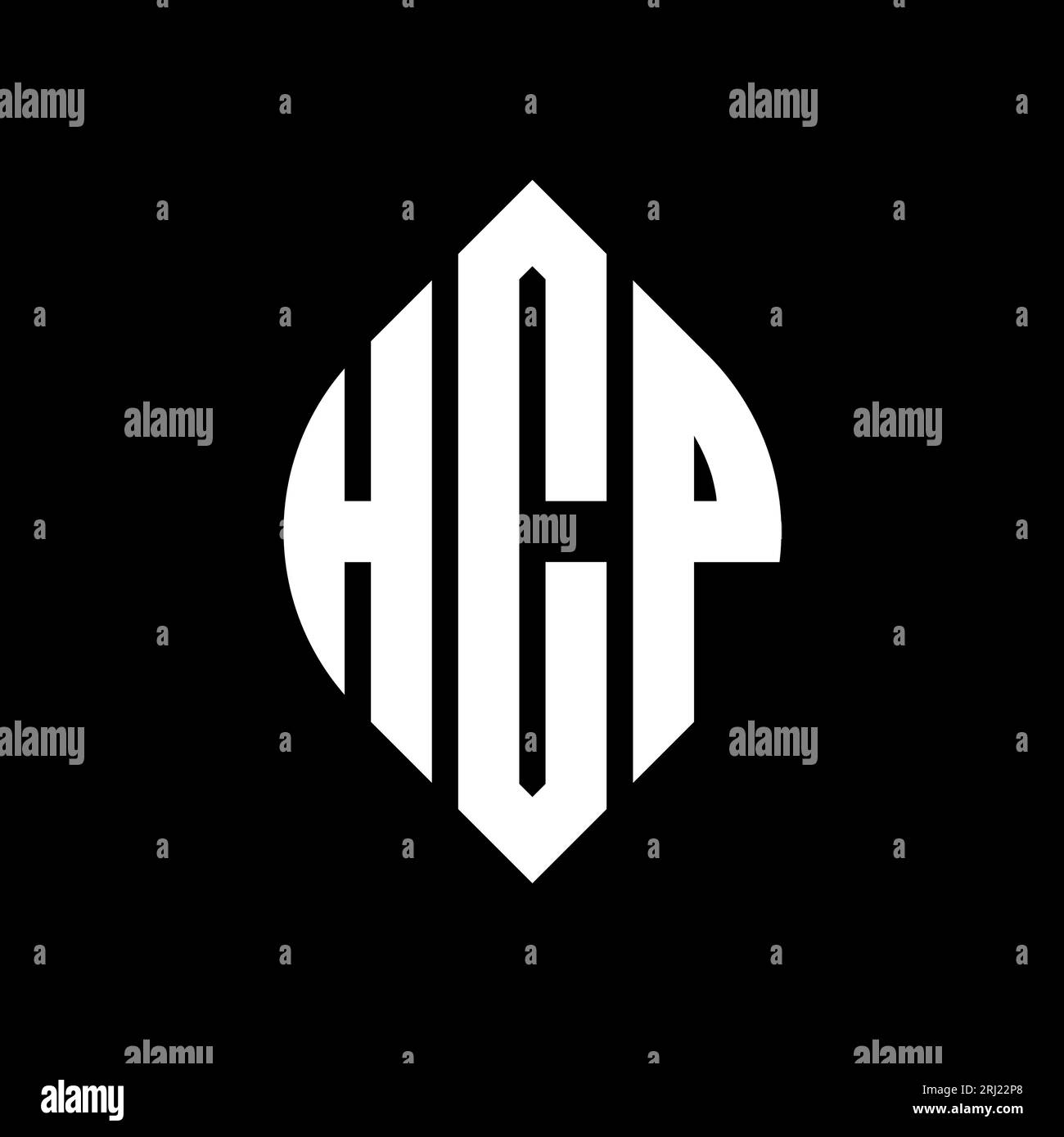 HCP circle letter logo design with circle and ellipse shape. HCP ...