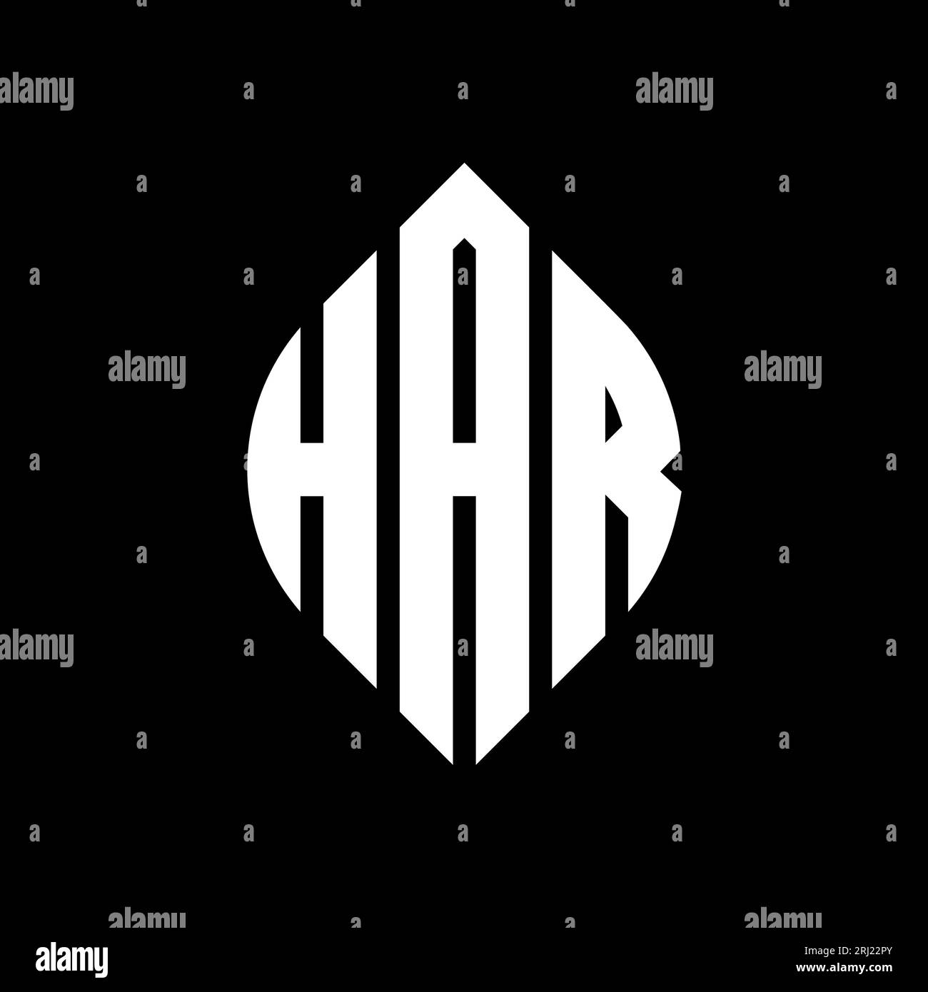HAR circle letter logo design with circle and ellipse shape. HAR ...