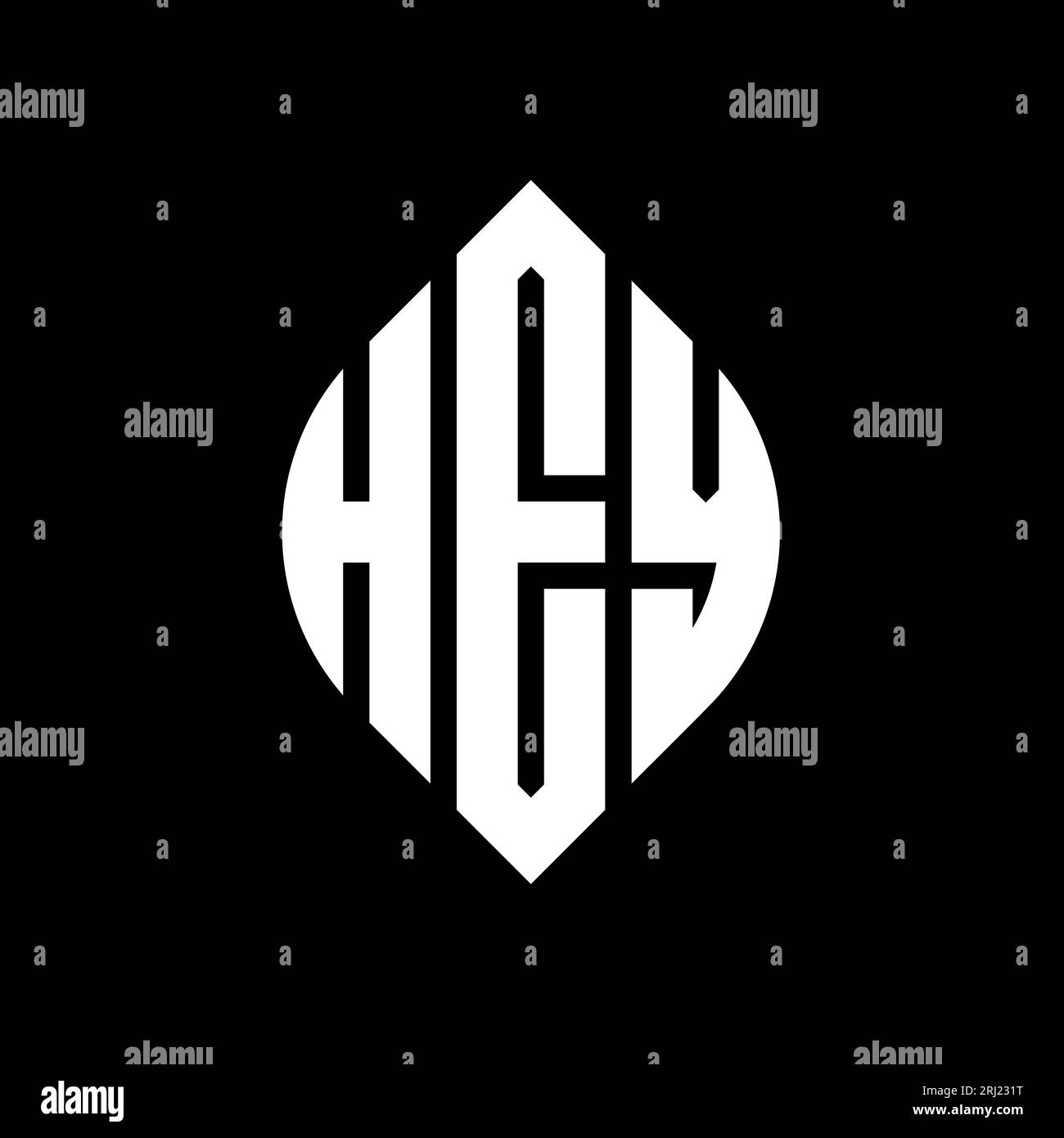 HEY circle letter logo design with circle and ellipse shape. HEY ...