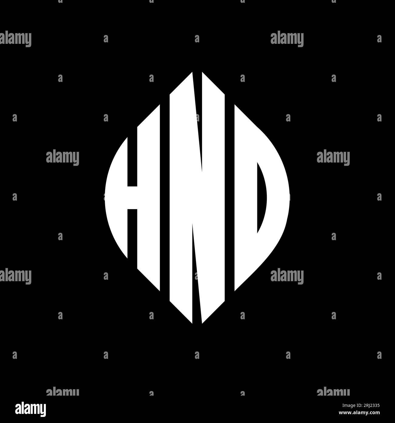 HNO circle letter logo design with circle and ellipse shape. HNO ...