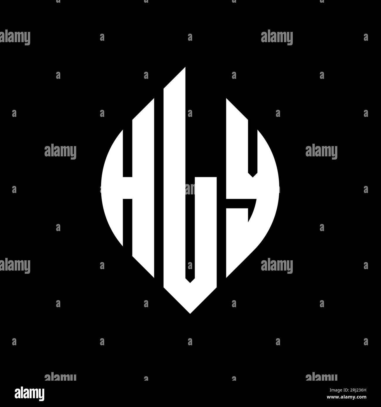 HLY circle letter logo design with circle and ellipse shape. HLY ...