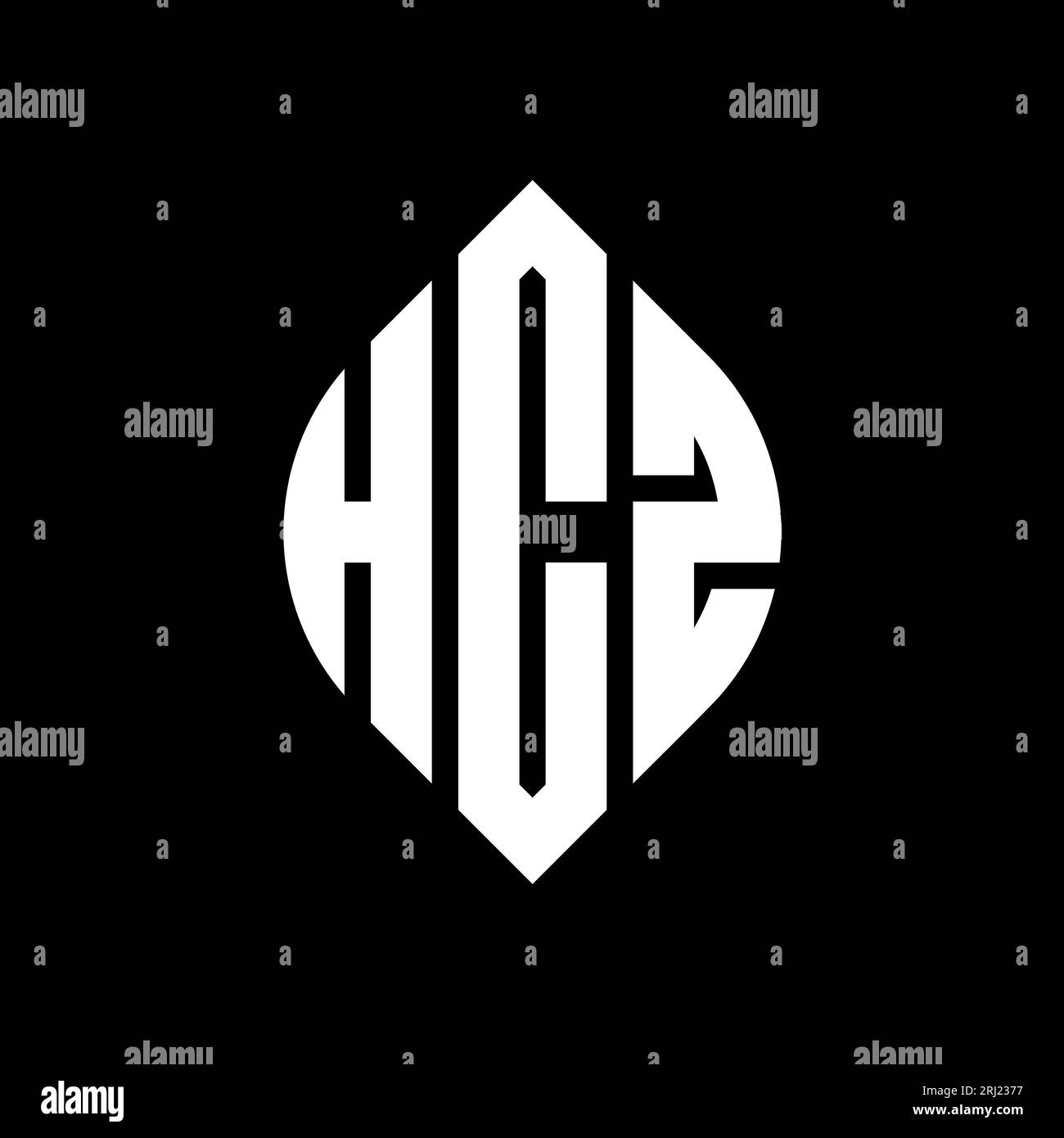 HCZ circle letter logo design with circle and ellipse shape. HCZ ellipse letters with ...