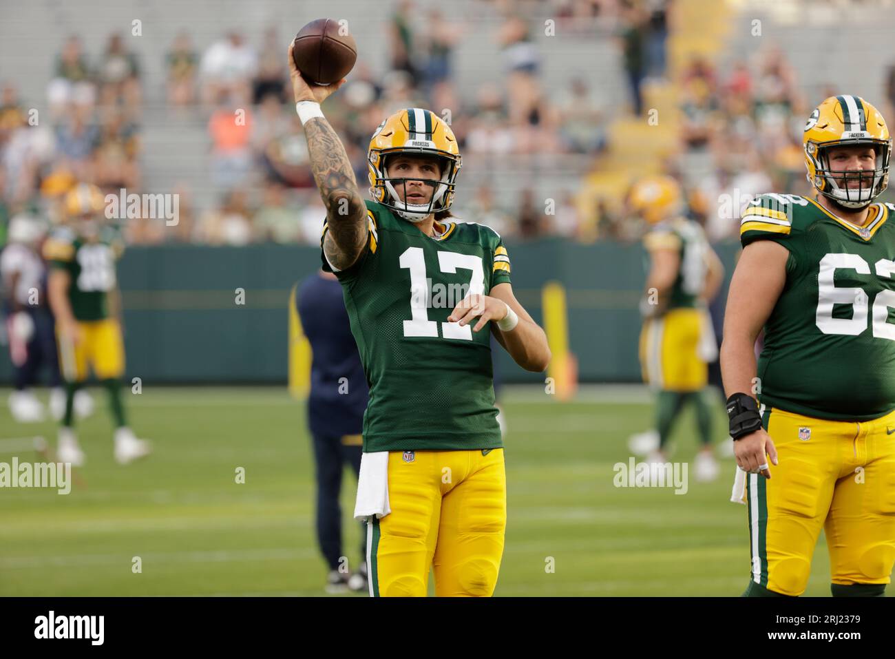 Green Bay Packers quarterback Alex McGough during a preseason NFL ...