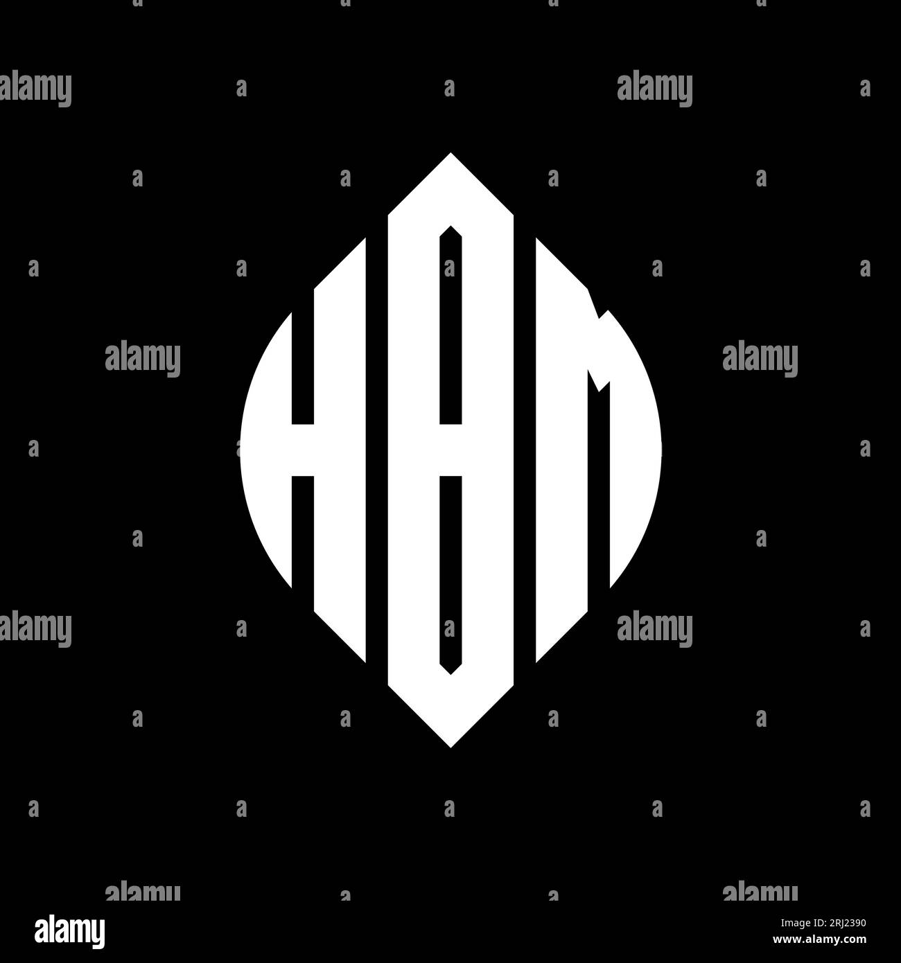 HBM circle letter logo design with circle and ellipse shape. HBM ...
