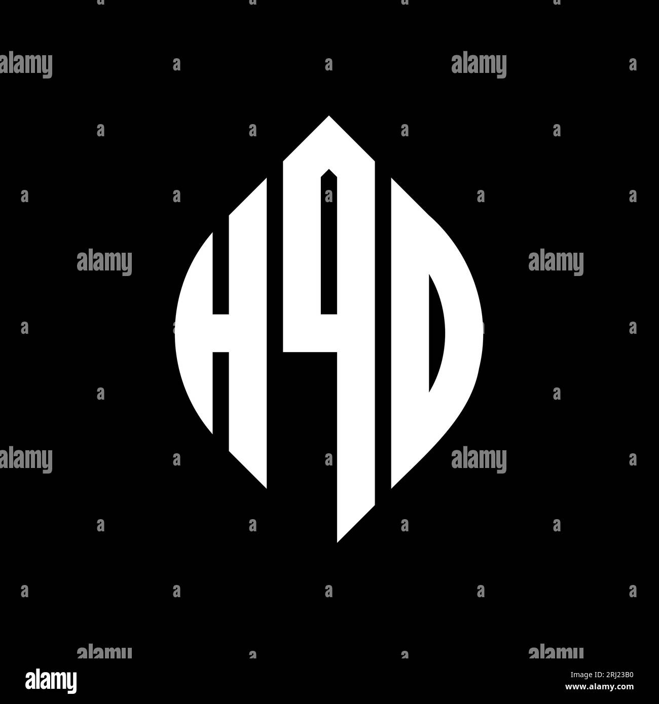 HQD circle letter logo design with circle and ellipse shape. HQD ...