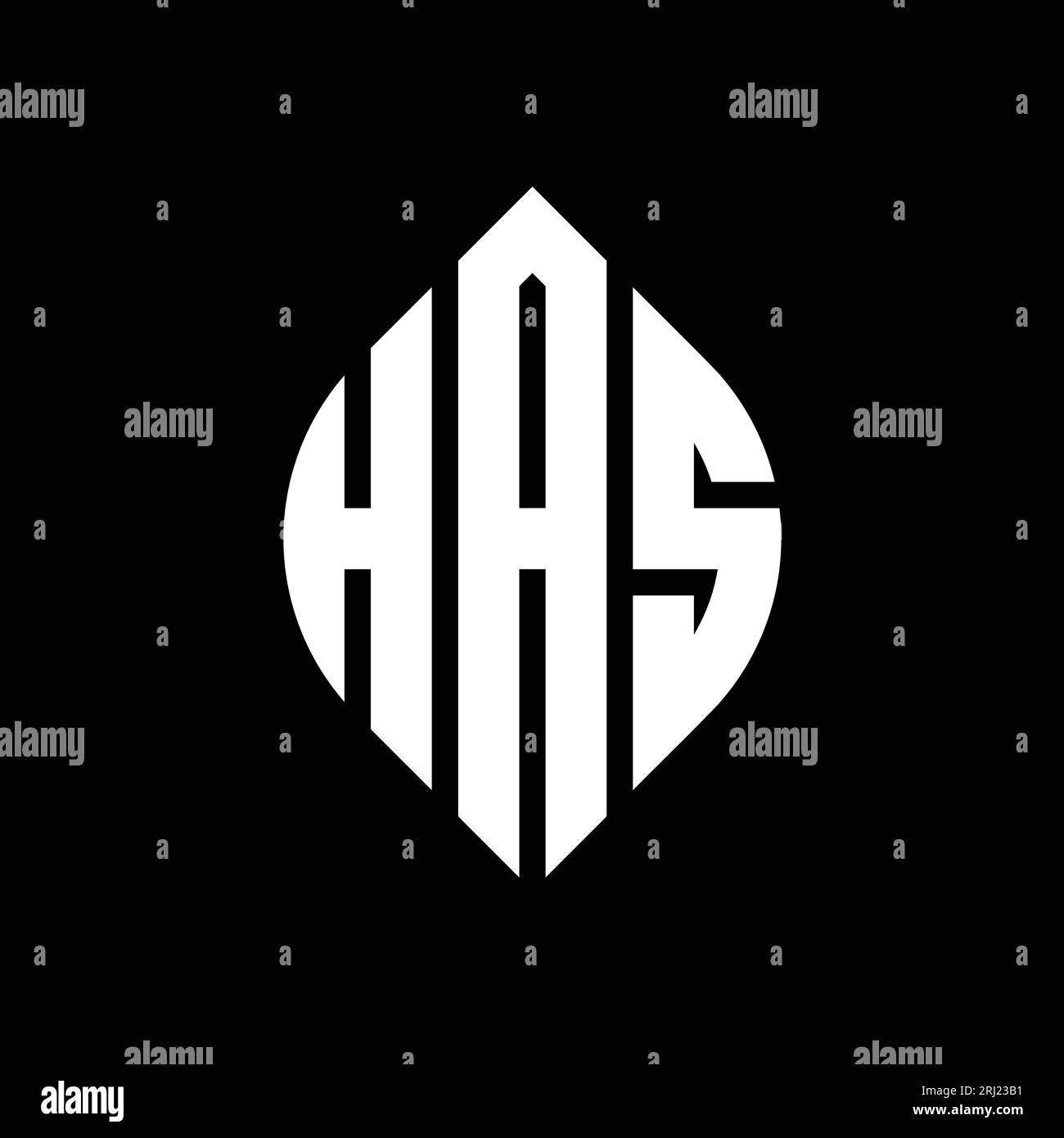 HAS circle letter logo design with circle and ellipse shape. HAS ...