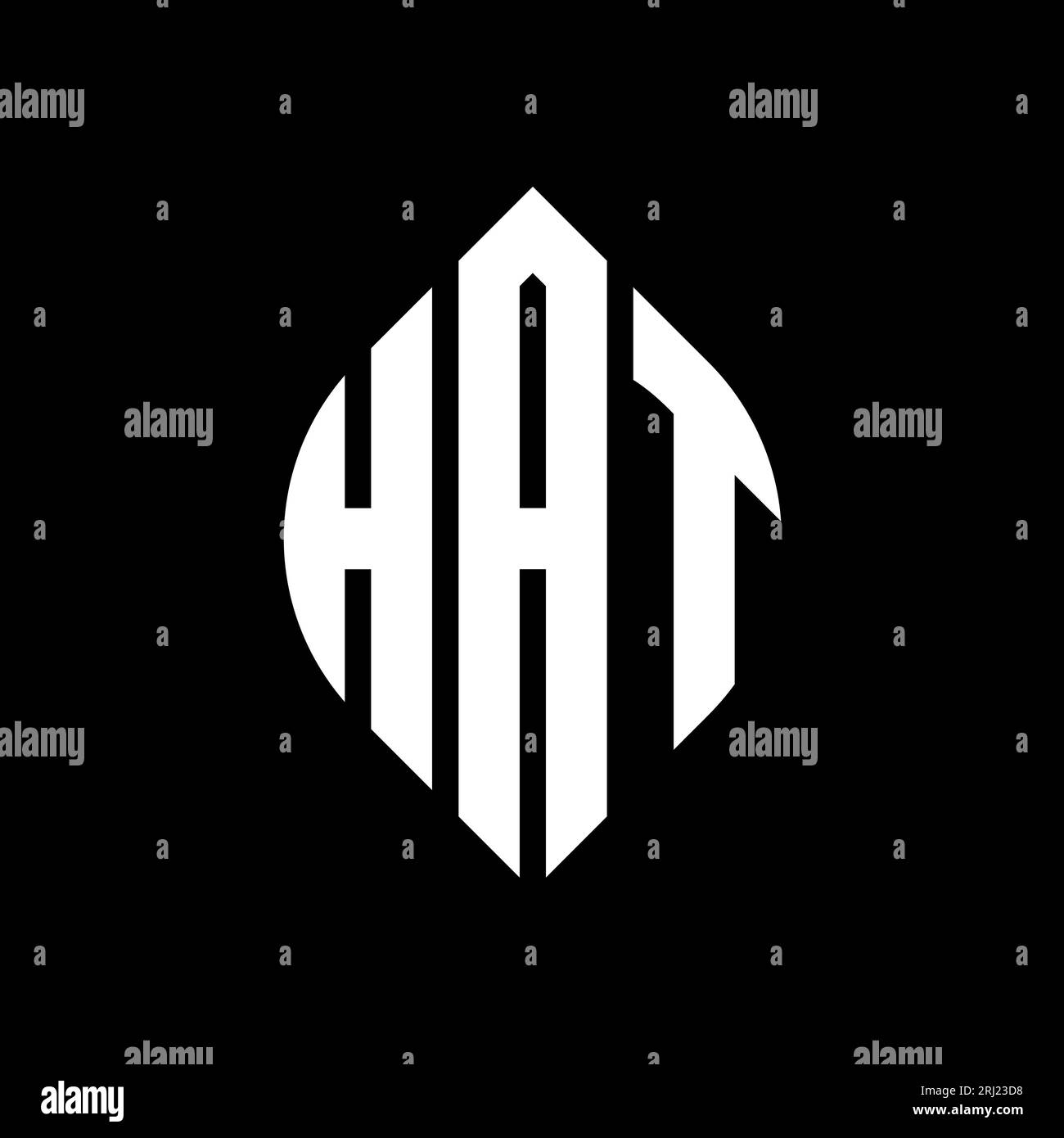HAT circle letter logo design with circle and ellipse shape. HAT ...