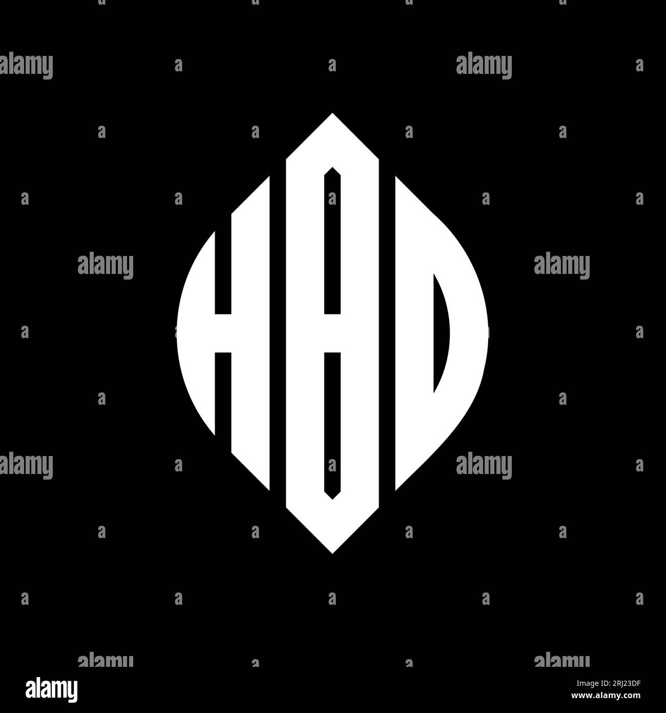 HBD circle letter logo design with circle and ellipse shape. HBD ...