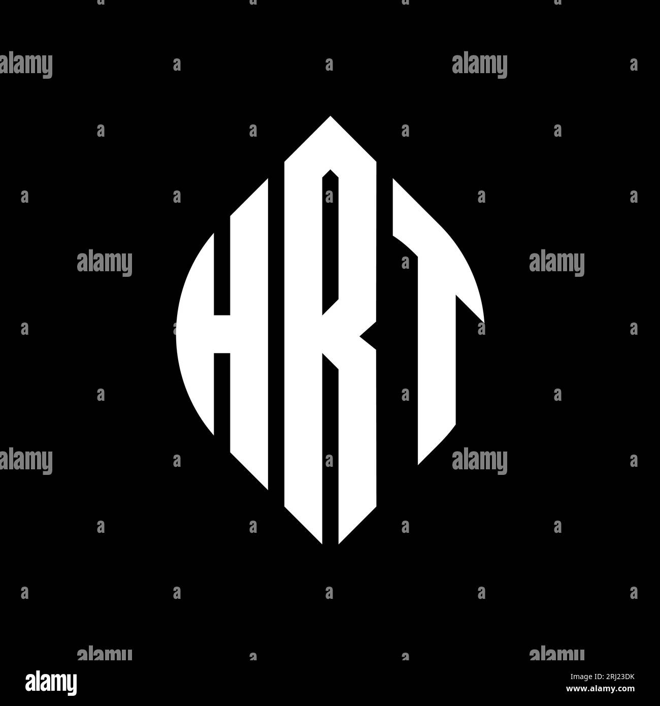 HRT circle letter logo design with circle and ellipse shape. HRT ...