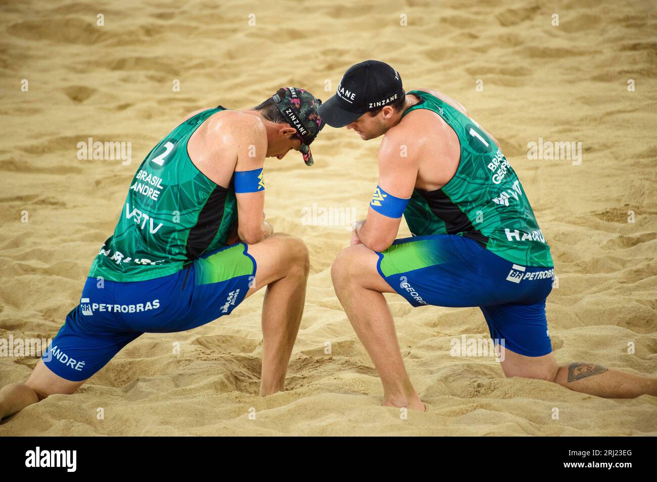 20 August 2023, Hamburg: Volleyball/Beach: Beach Pro Tour, match for ...