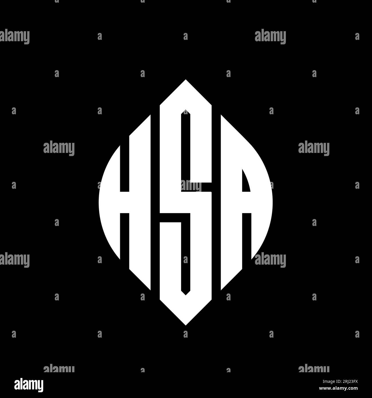 HSA circle letter logo design with circle and ellipse shape. HSA ...