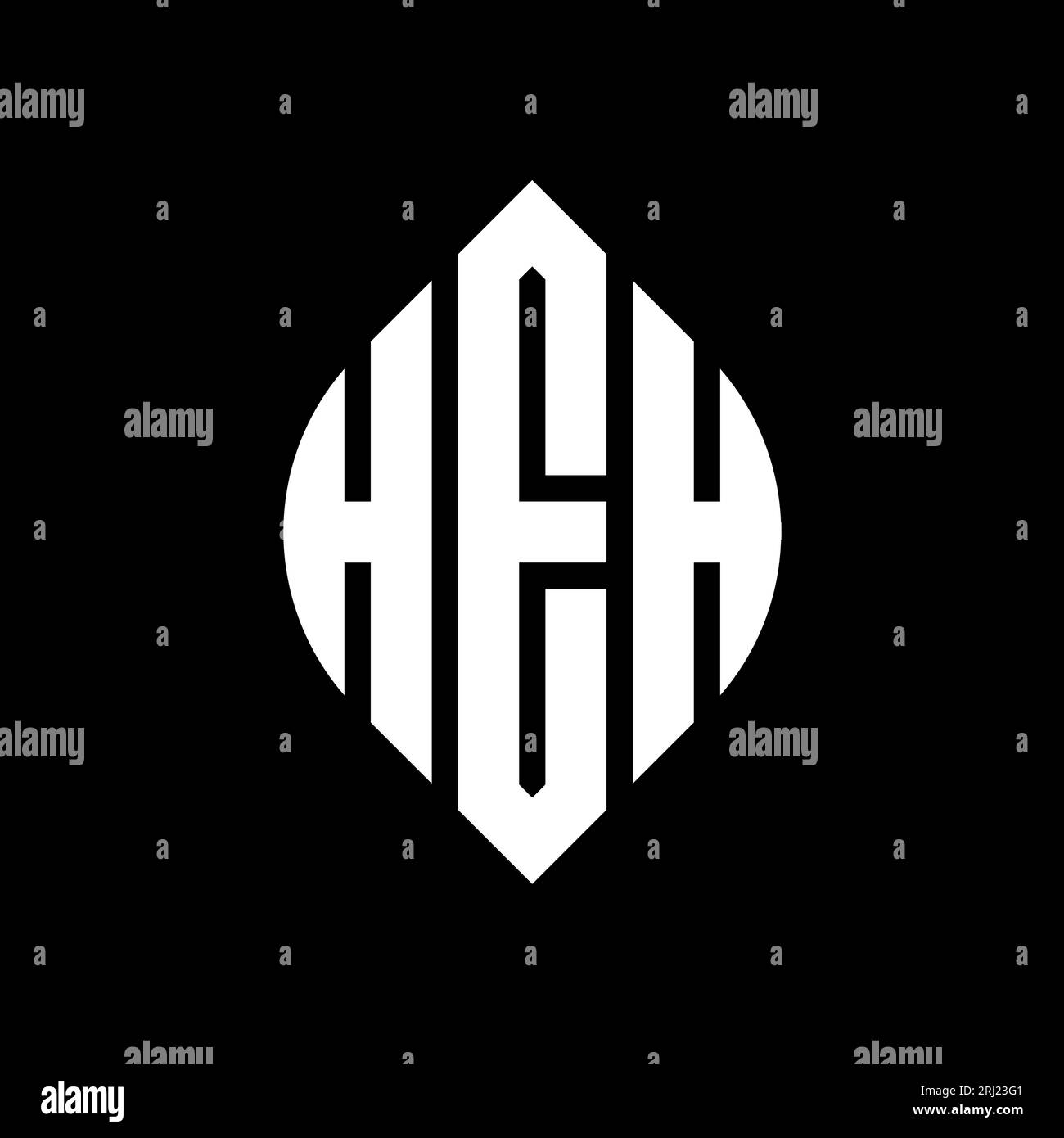 HEH circle letter logo design with circle and ellipse shape. HEH ...