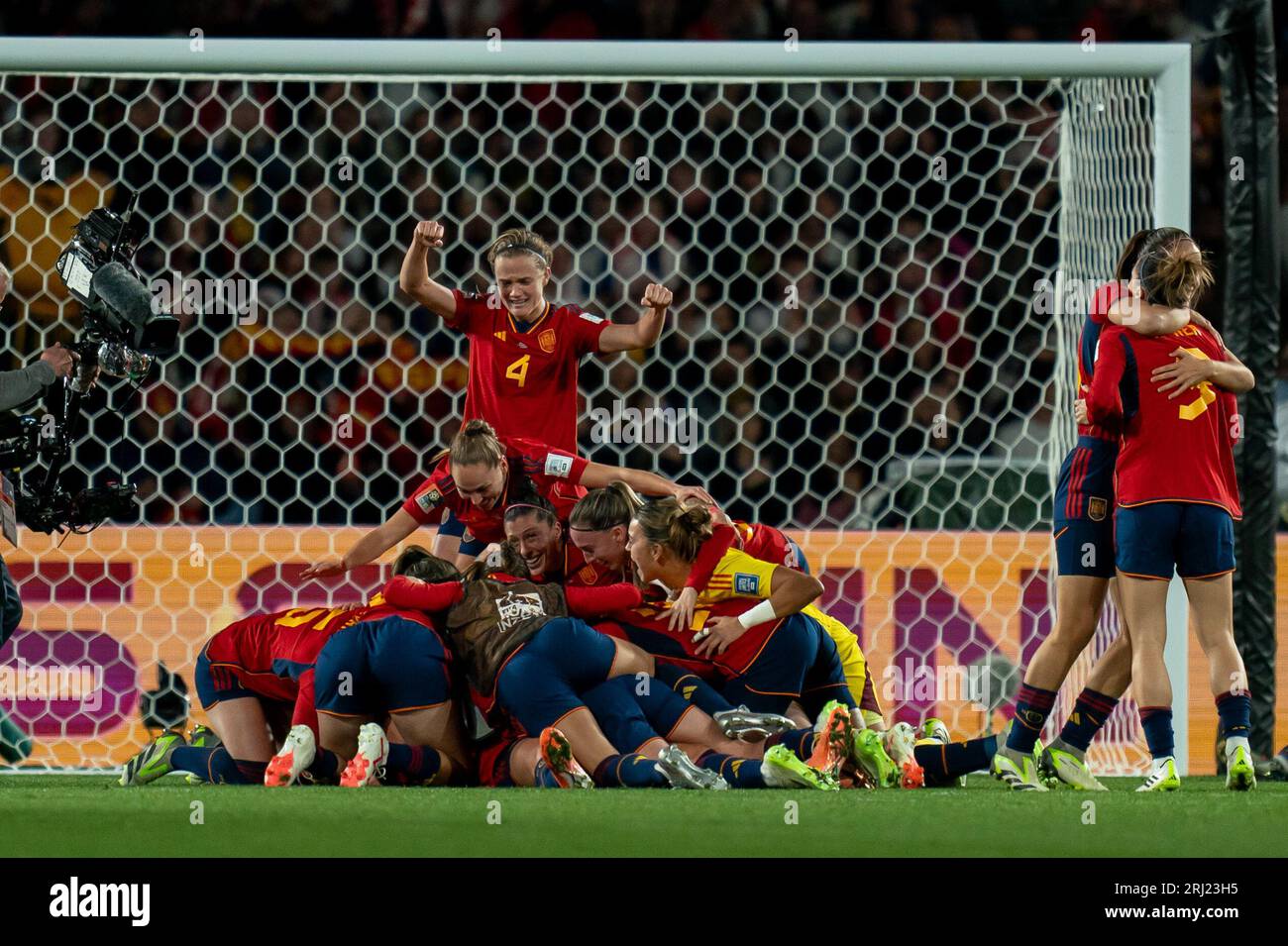 Sydney, Australia, August 20th 2023: Players of Spain celebrate the ...