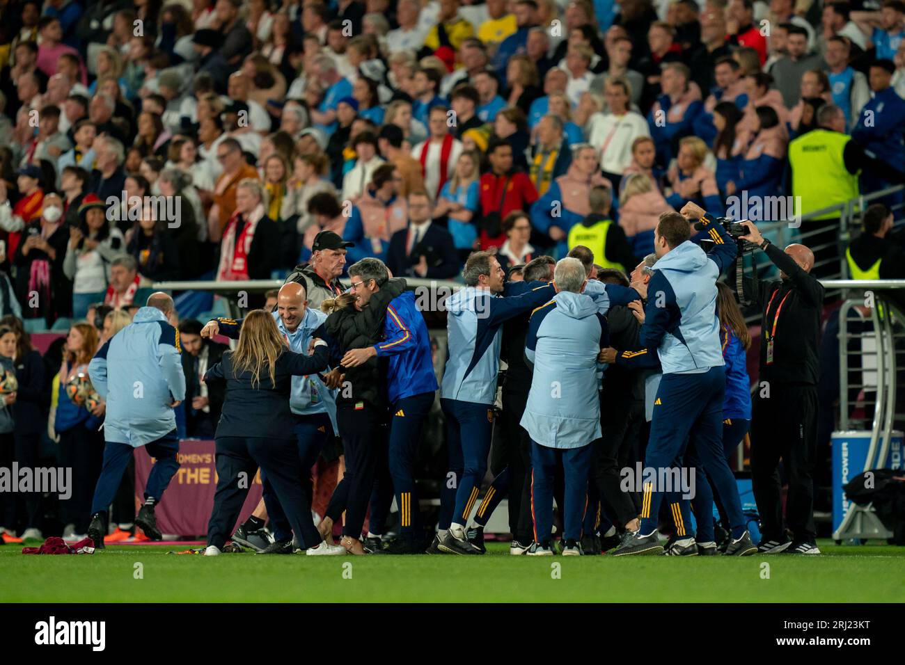 Sydney, Australia, August 20th 2023: Staff of Spain celebrate the ...