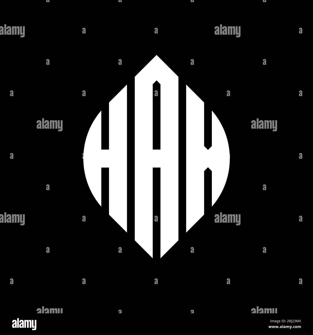 HAX circle letter logo design with circle and ellipse shape. HAX ...