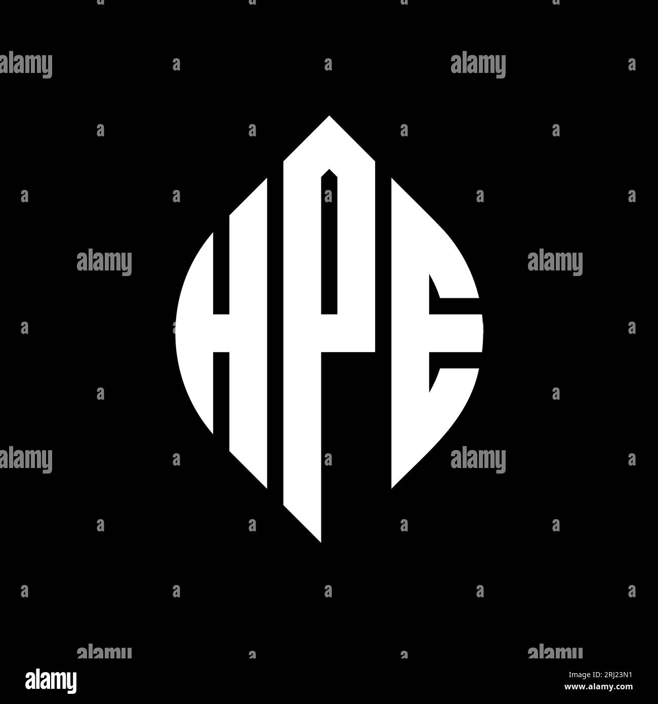 HPE circle letter logo design with circle and ellipse shape. HPE ...