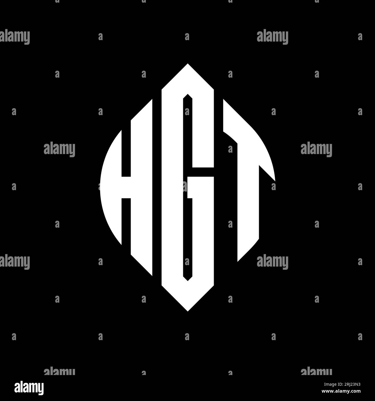 HGT circle letter logo design with circle and ellipse shape. HGT ellipse letters with ...