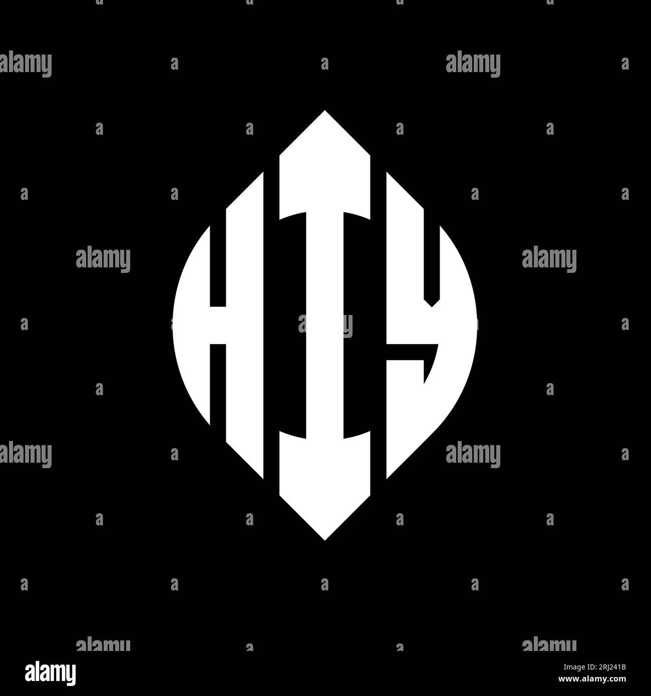 HIY circle letter logo design with circle and ellipse shape. HIY ...