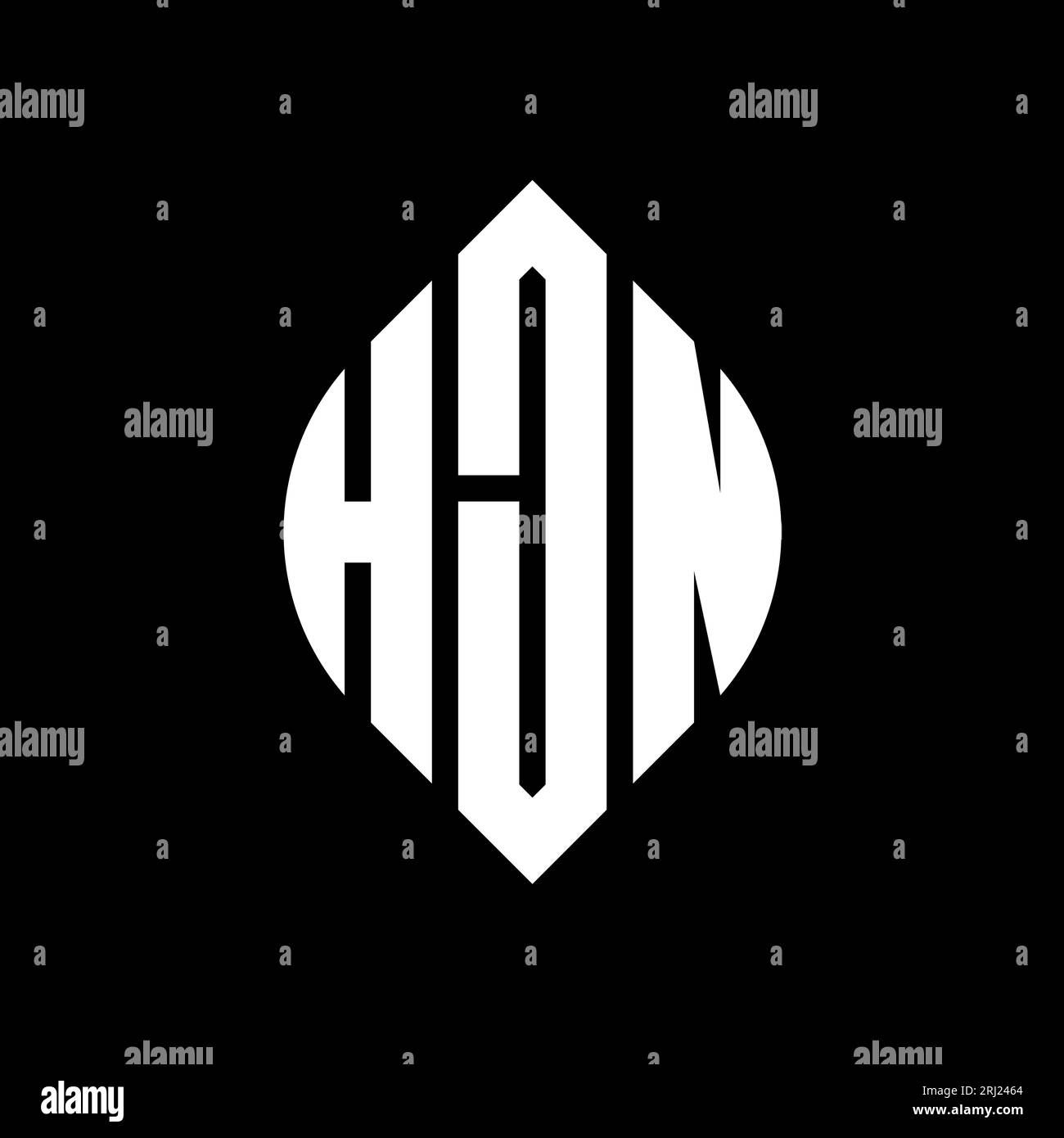 HJN circle letter logo design with circle and ellipse shape. HJN ...