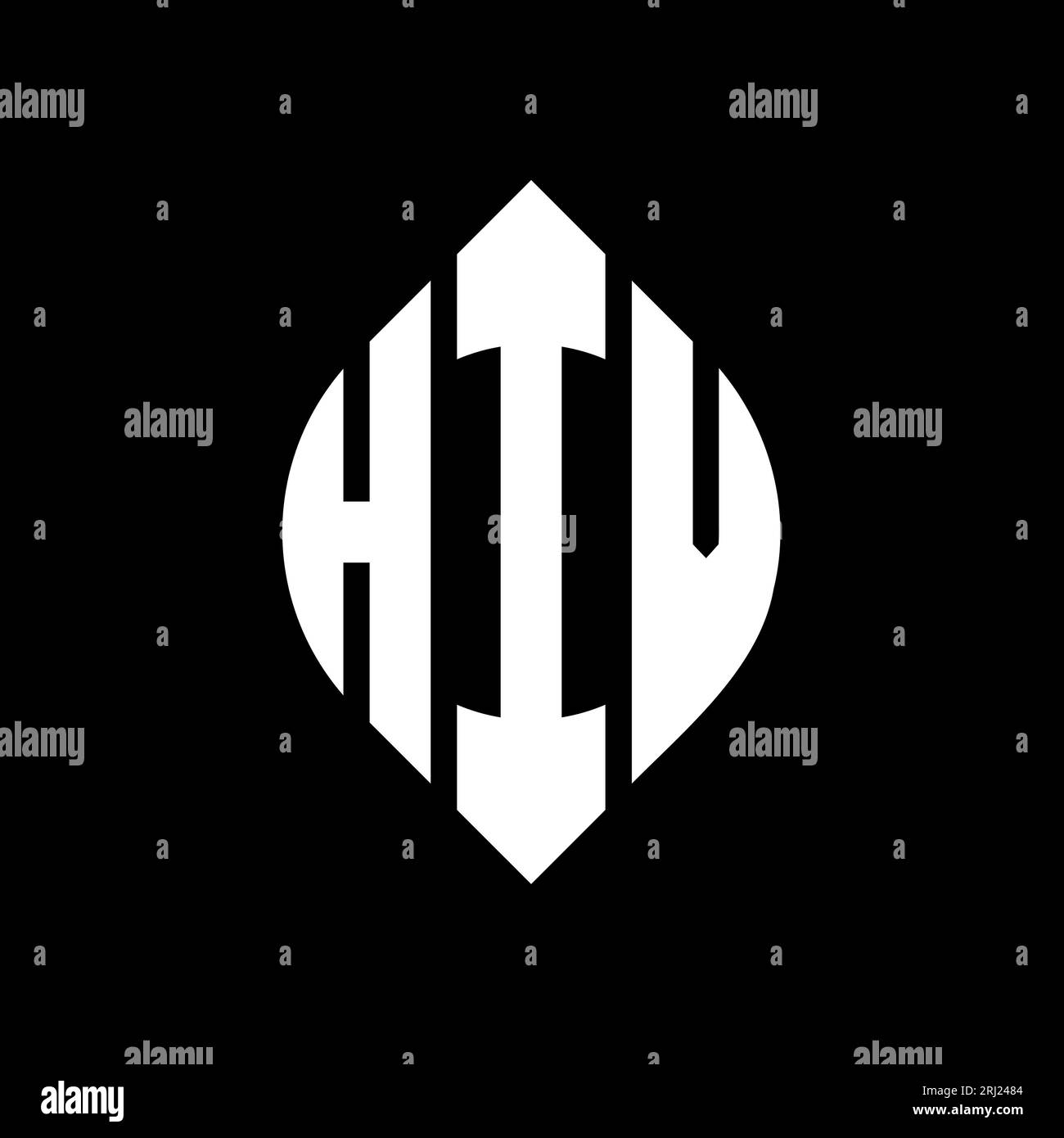 HIV circle letter logo design with circle and ellipse shape. HIV ...