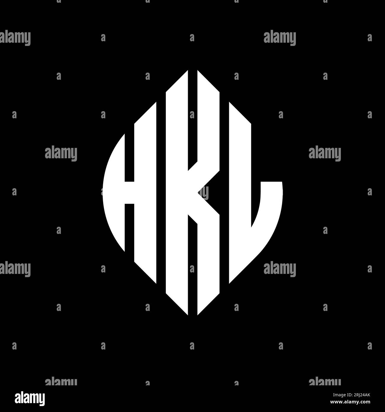 HKL circle letter logo design with circle and ellipse shape. HKL ...