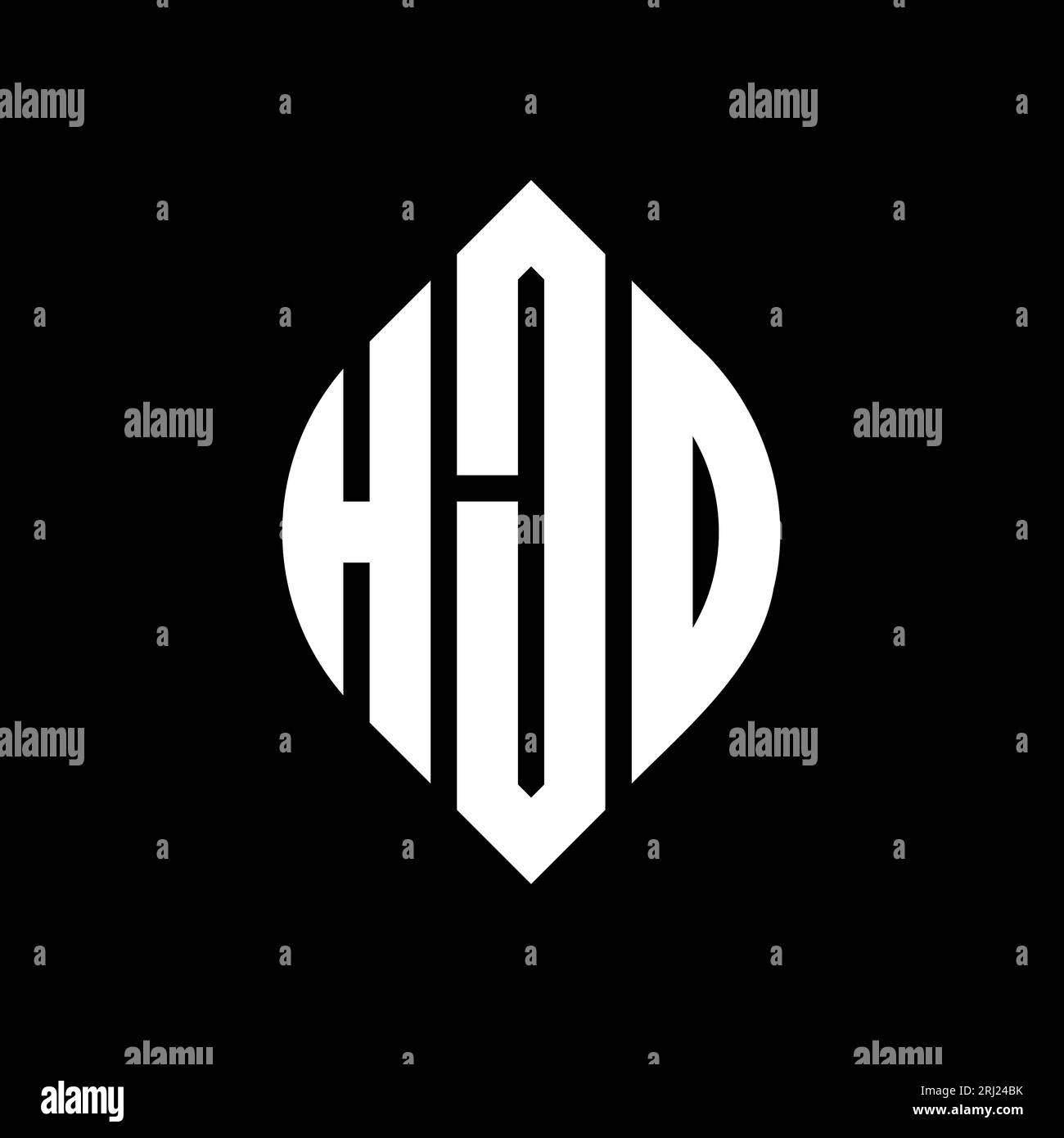 HJO circle letter logo design with circle and ellipse shape. HJO ...