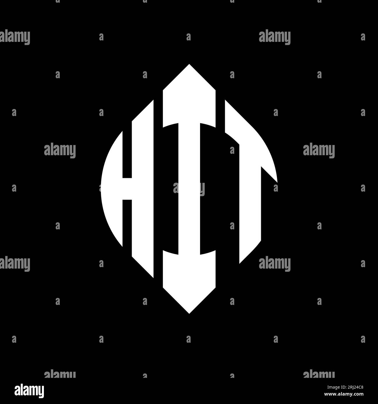 HIT circle letter logo design with circle and ellipse shape. HIT ...