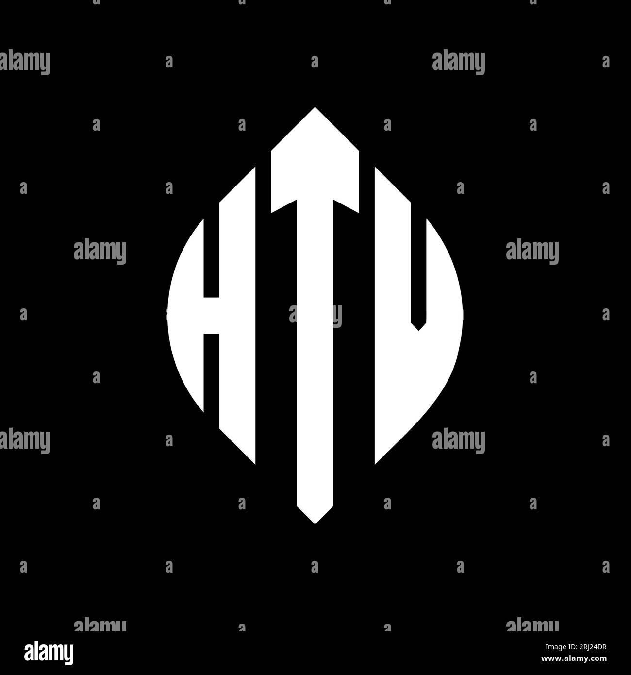 HTV circle letter logo design with circle and ellipse shape. HTV ...