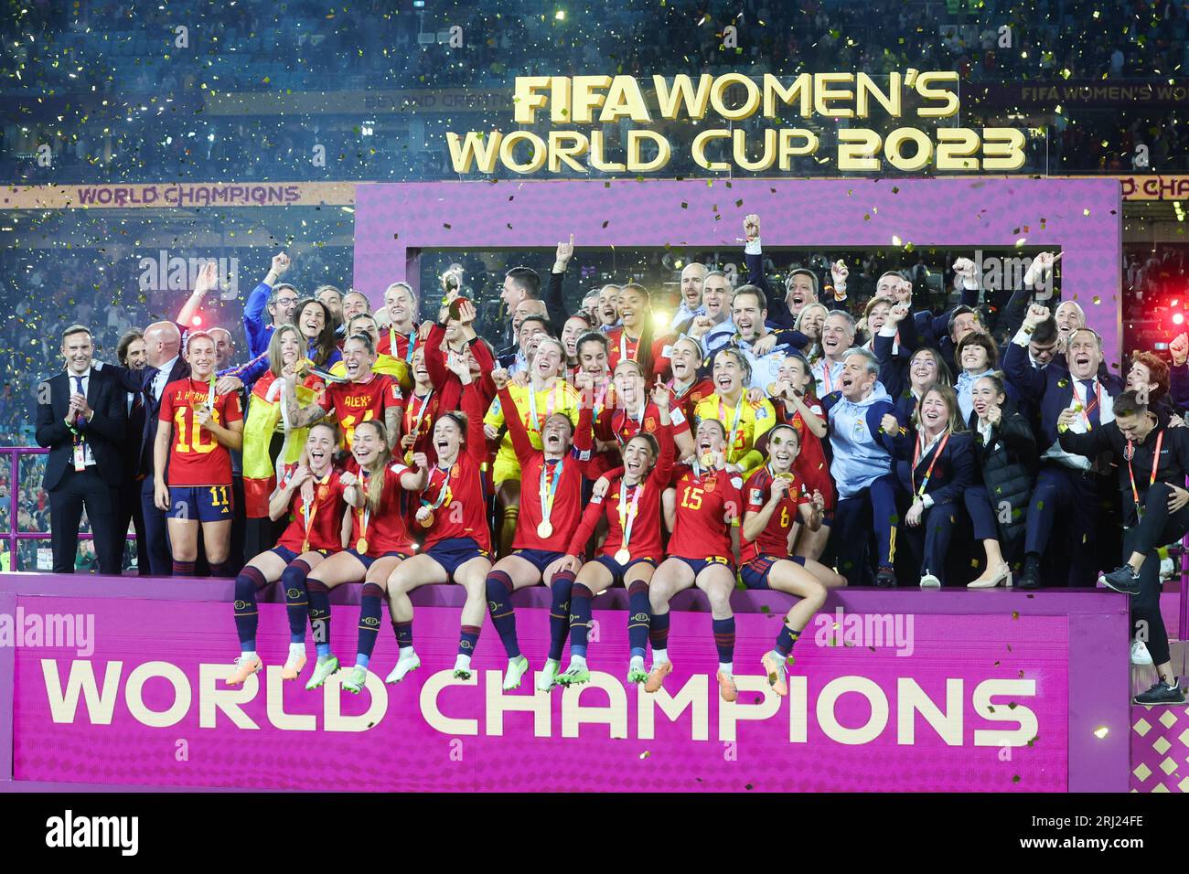 Sydney, Australia. 20th Aug, 2023. Spain celebrate winning the FIFA ...