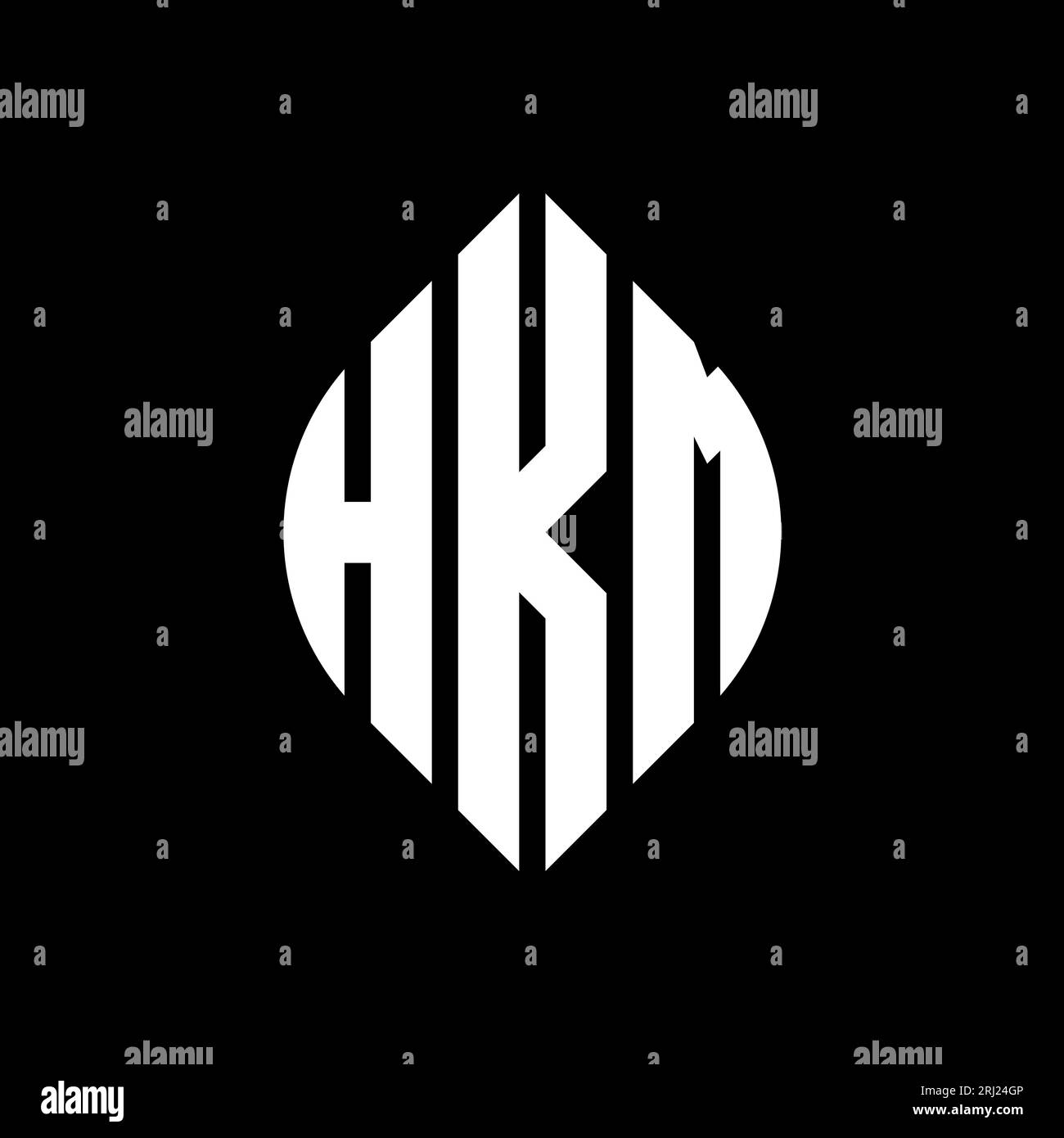 HKM circle letter logo design with circle and ellipse shape. HKM ...