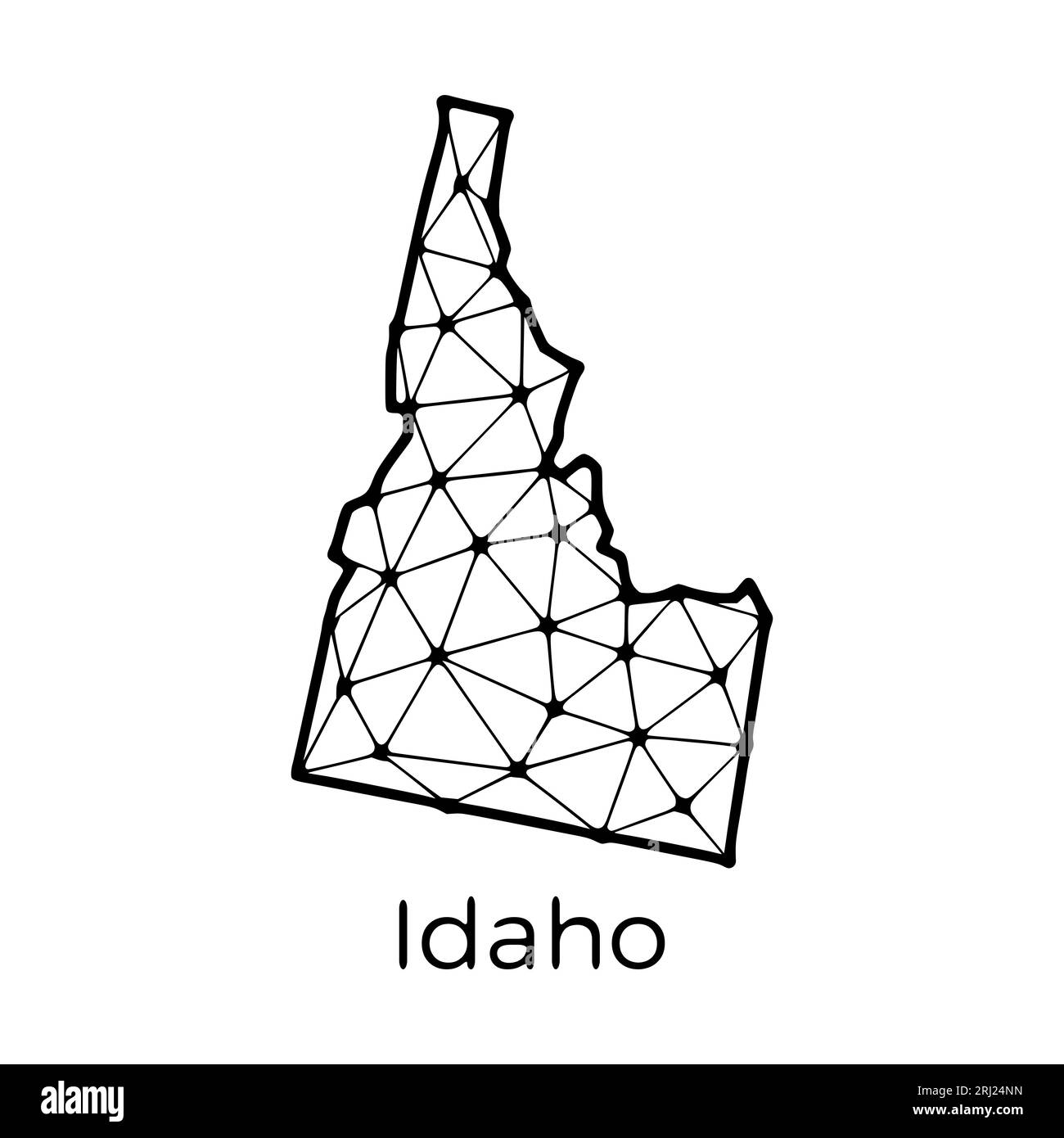 Idaho state map polygonal illustration made of lines and dots, isolated ...