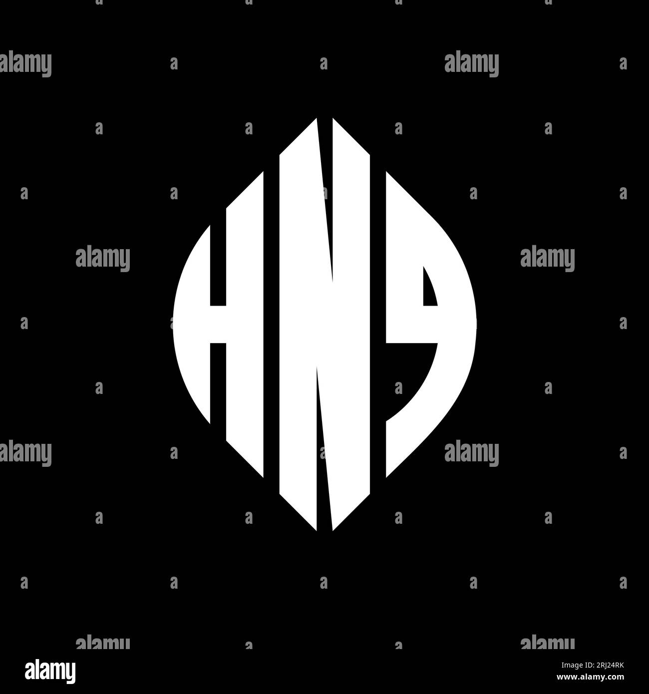 HNQ circle letter logo design with circle and ellipse shape. HNQ ...