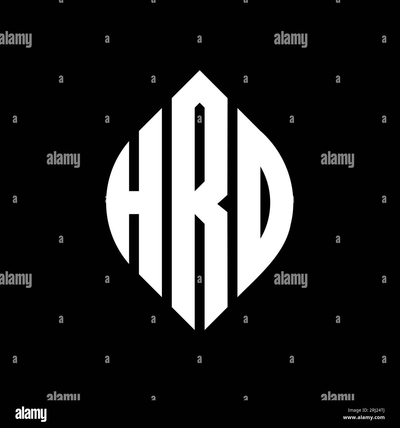 HRD circle letter logo design with circle and ellipse shape. HRD ...
