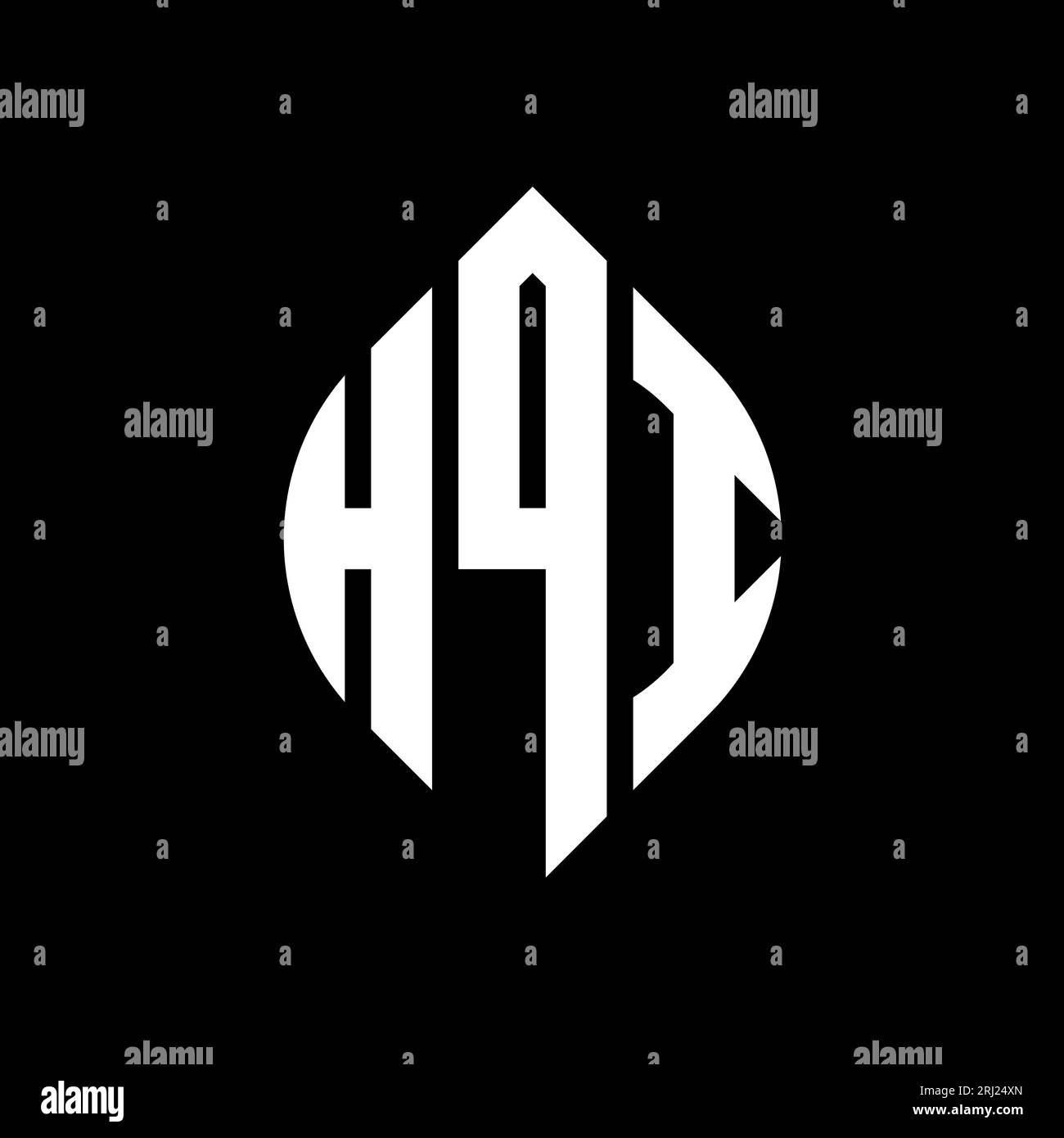 HQI circle letter logo design with circle and ellipse shape. HQI ...