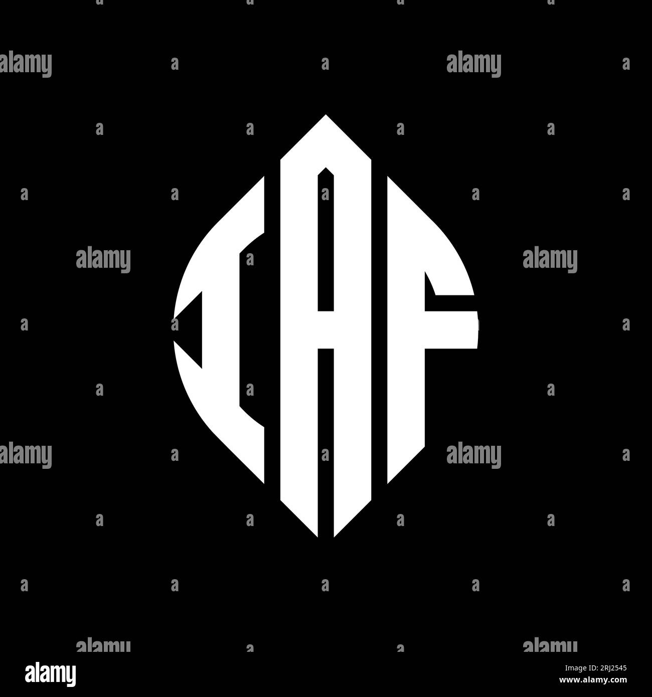 IAF circle letter logo design with circle and ellipse shape. IAF ...