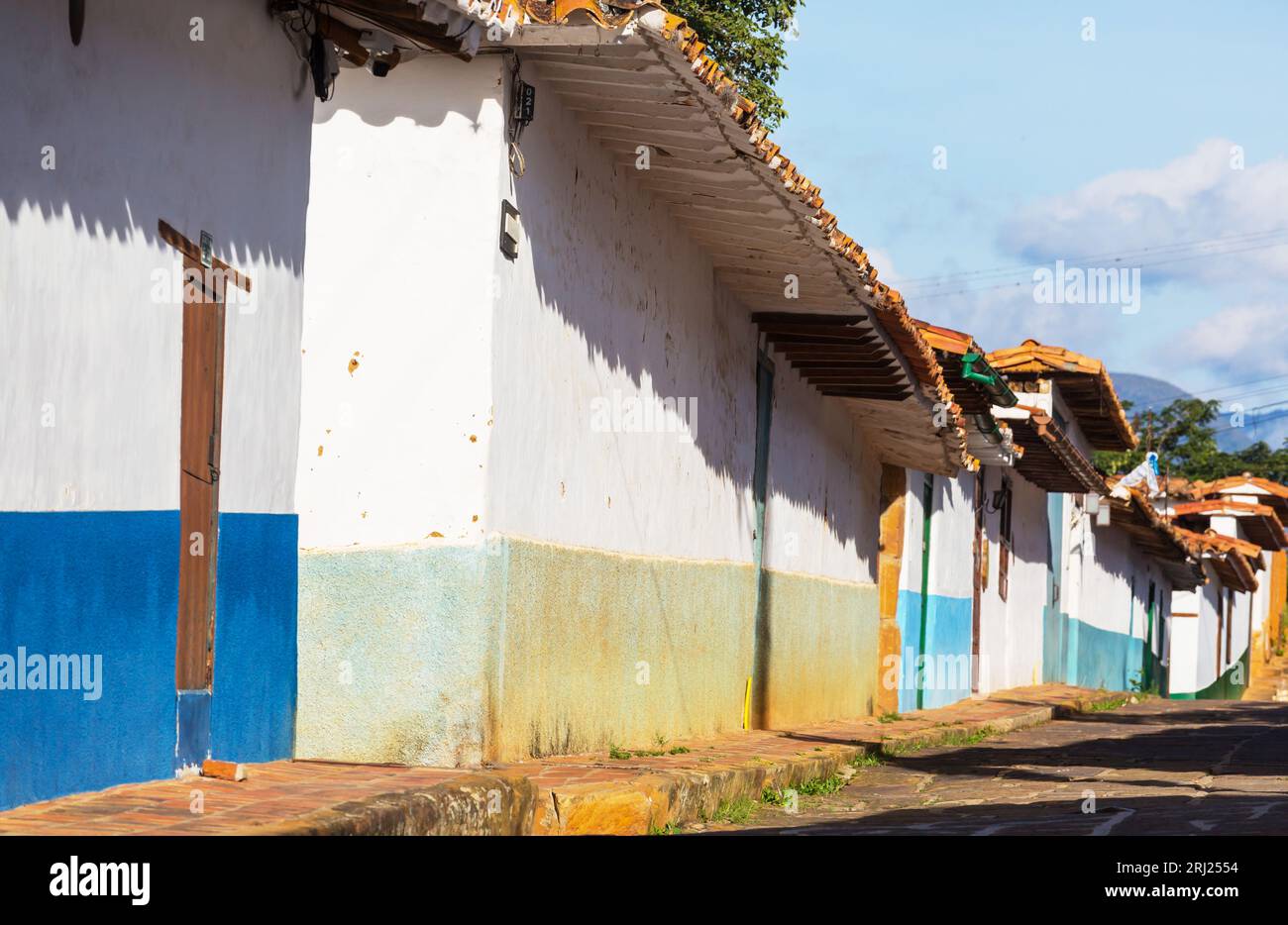Traditional colonial architecture in Colombia, South America. Colorful ...