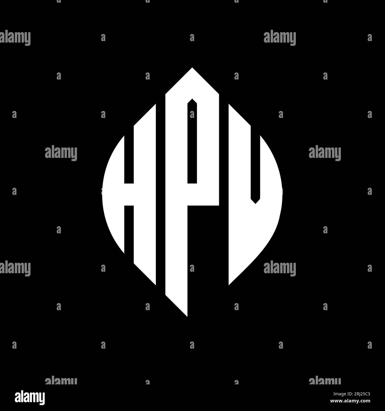 HPV circle letter logo design with circle and ellipse shape. HPV ...
