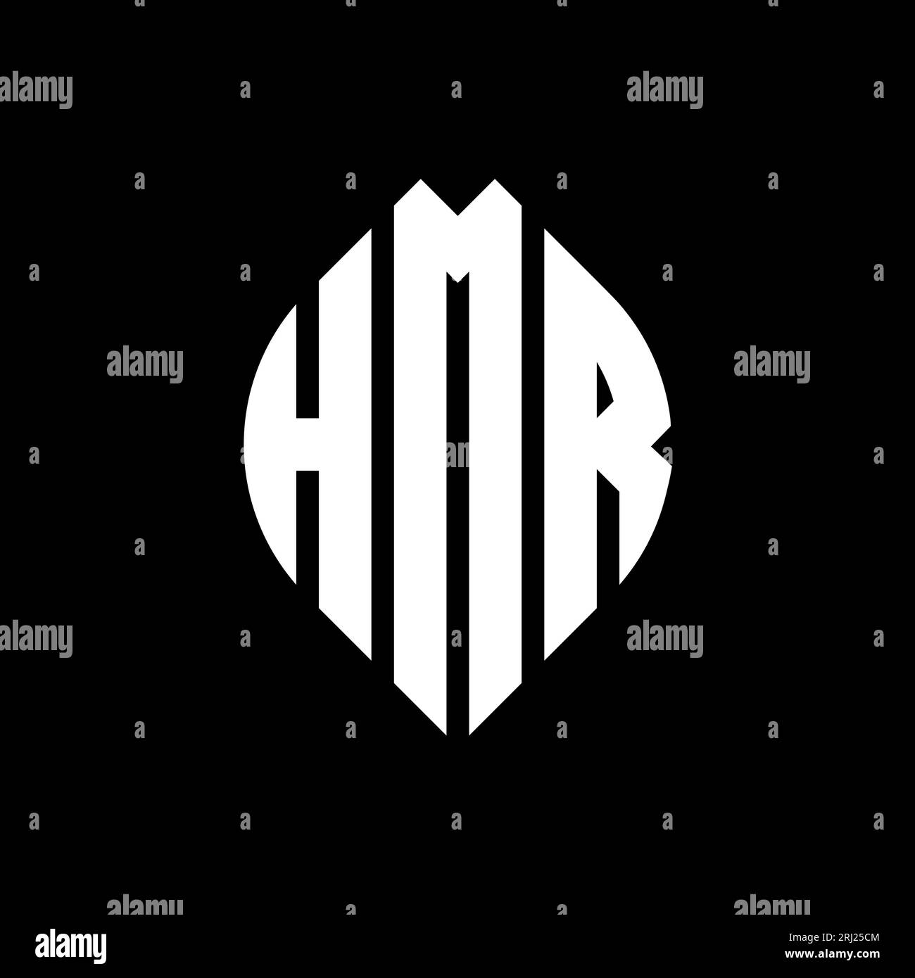 HMR circle letter logo design with circle and ellipse shape. HMR ...