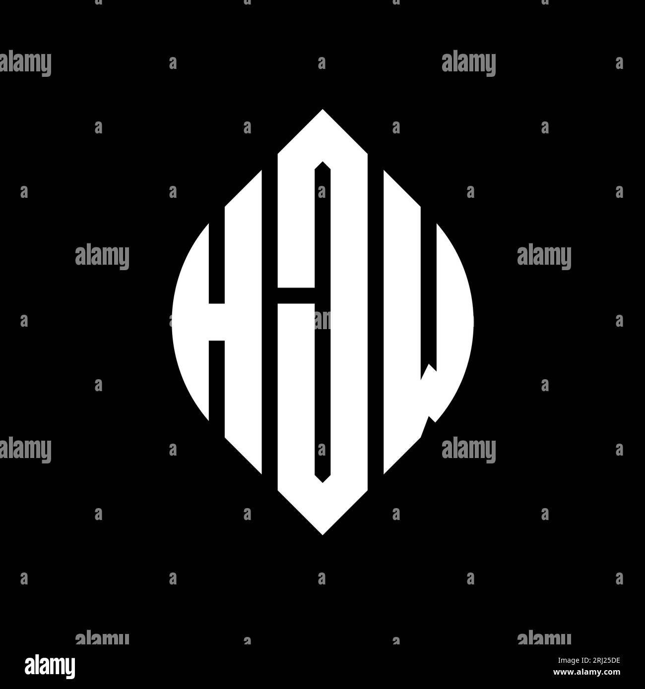 HJW circle letter logo design with circle and ellipse shape. HJW ...