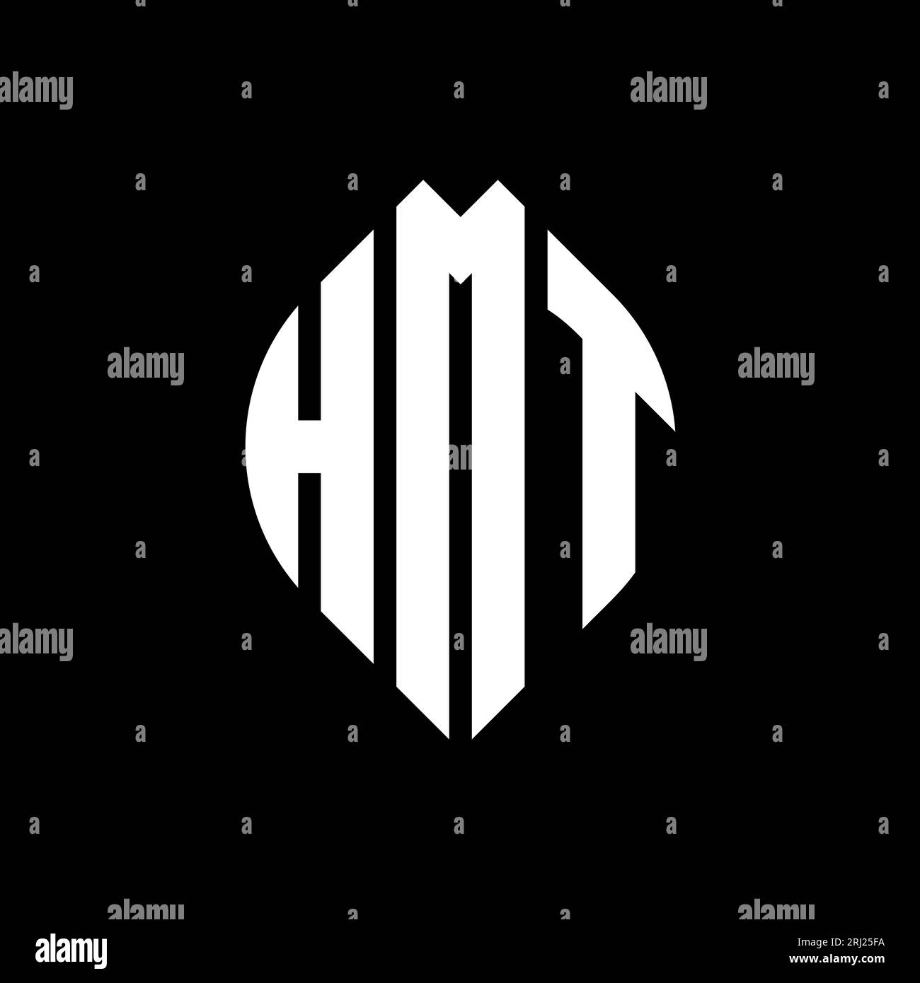 HMT circle letter logo design with circle and ellipse shape. HMT ...