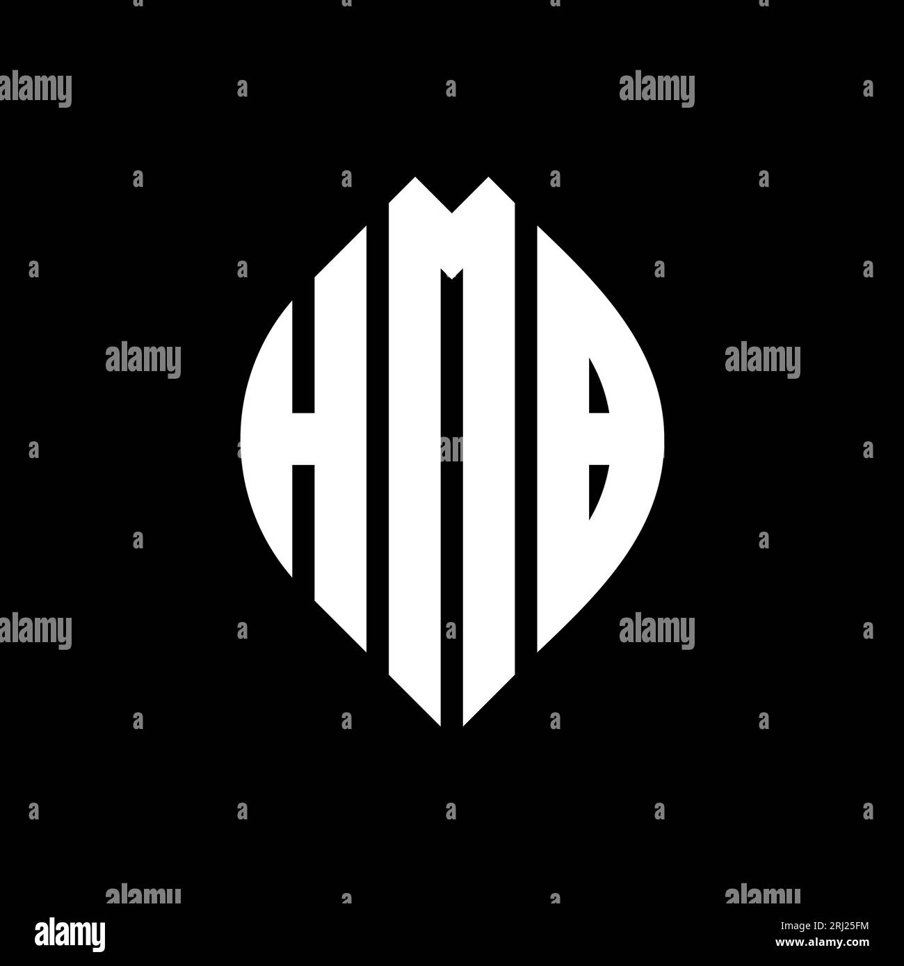 HMB circle letter logo design with circle and ellipse shape. HMB ...