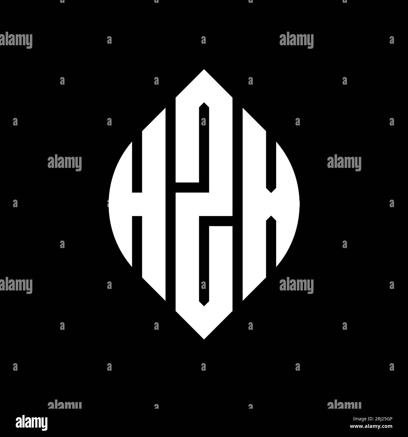 HZX circle letter logo design with circle and ellipse shape. HZX ...