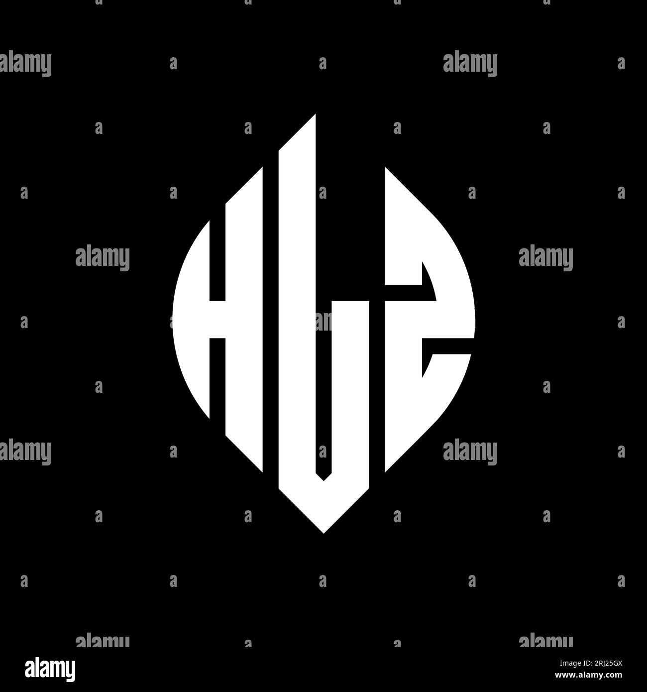 HLZ circle letter logo design with circle and ellipse shape. HLZ ...