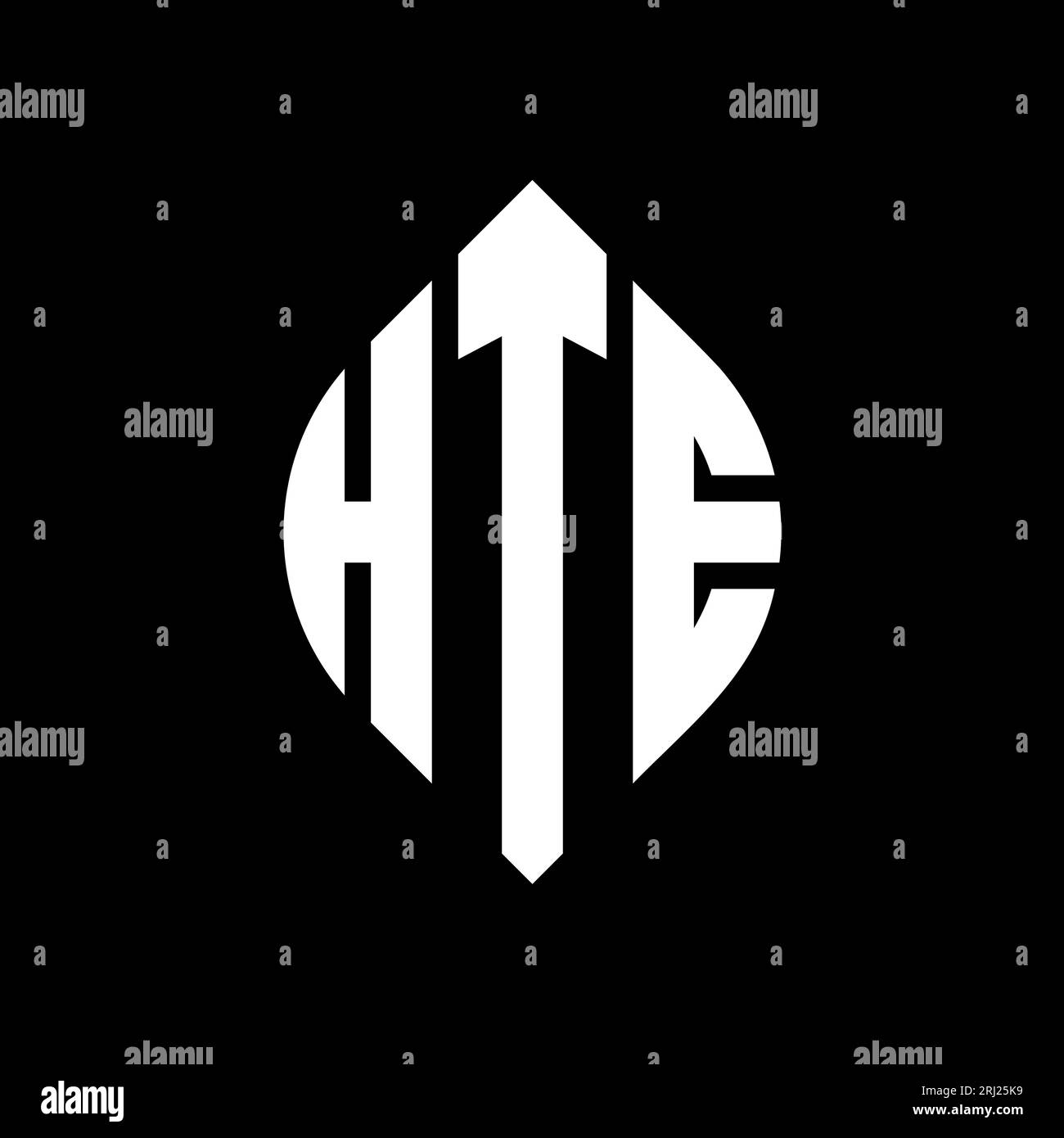 HTE circle letter logo design with circle and ellipse shape. HTE ...
