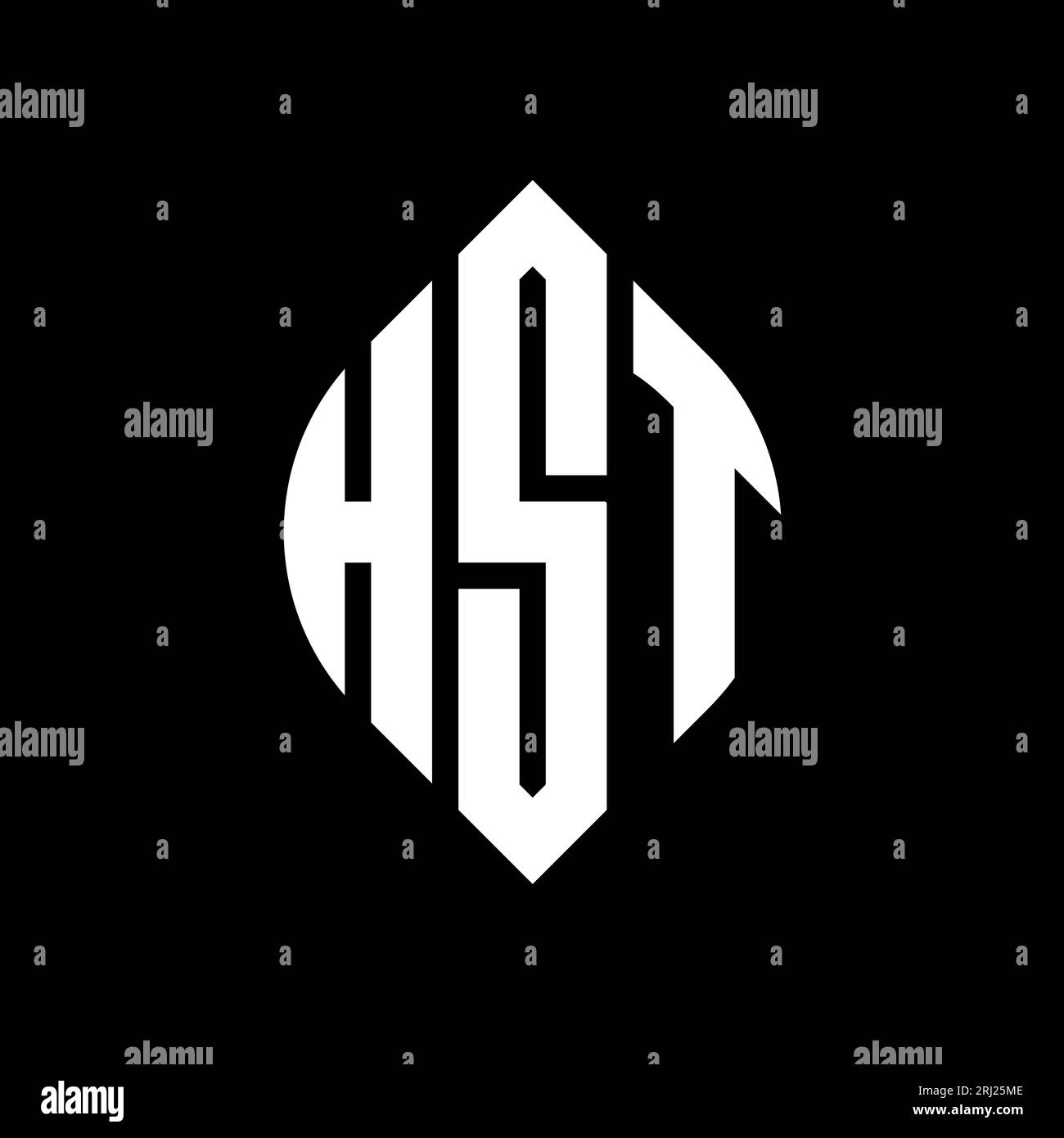 HST circle letter logo design with circle and ellipse shape. HST ...