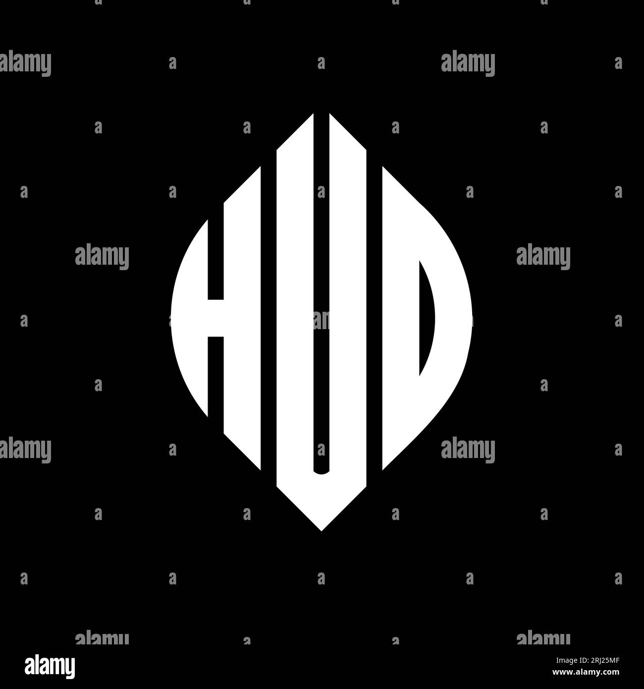 HUO circle letter logo design with circle and ellipse shape. HUO ...