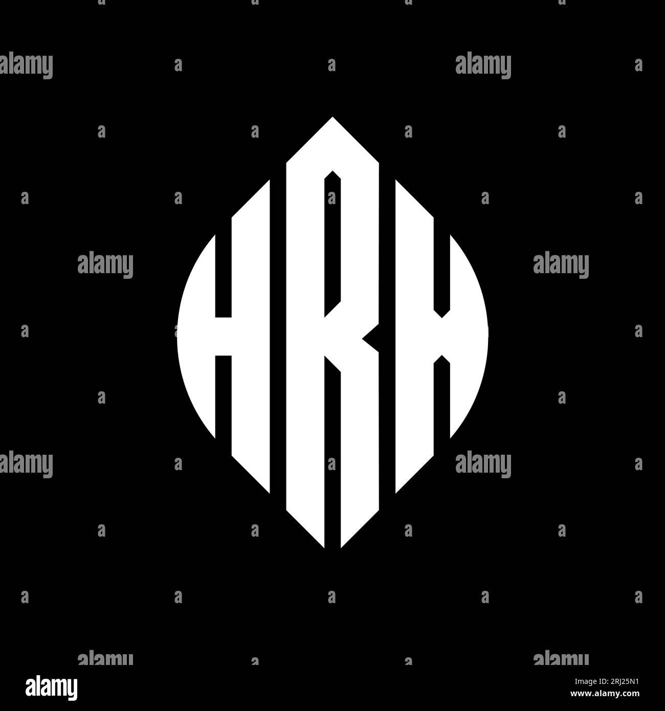 HRX circle letter logo design with circle and ellipse shape. HRX ...