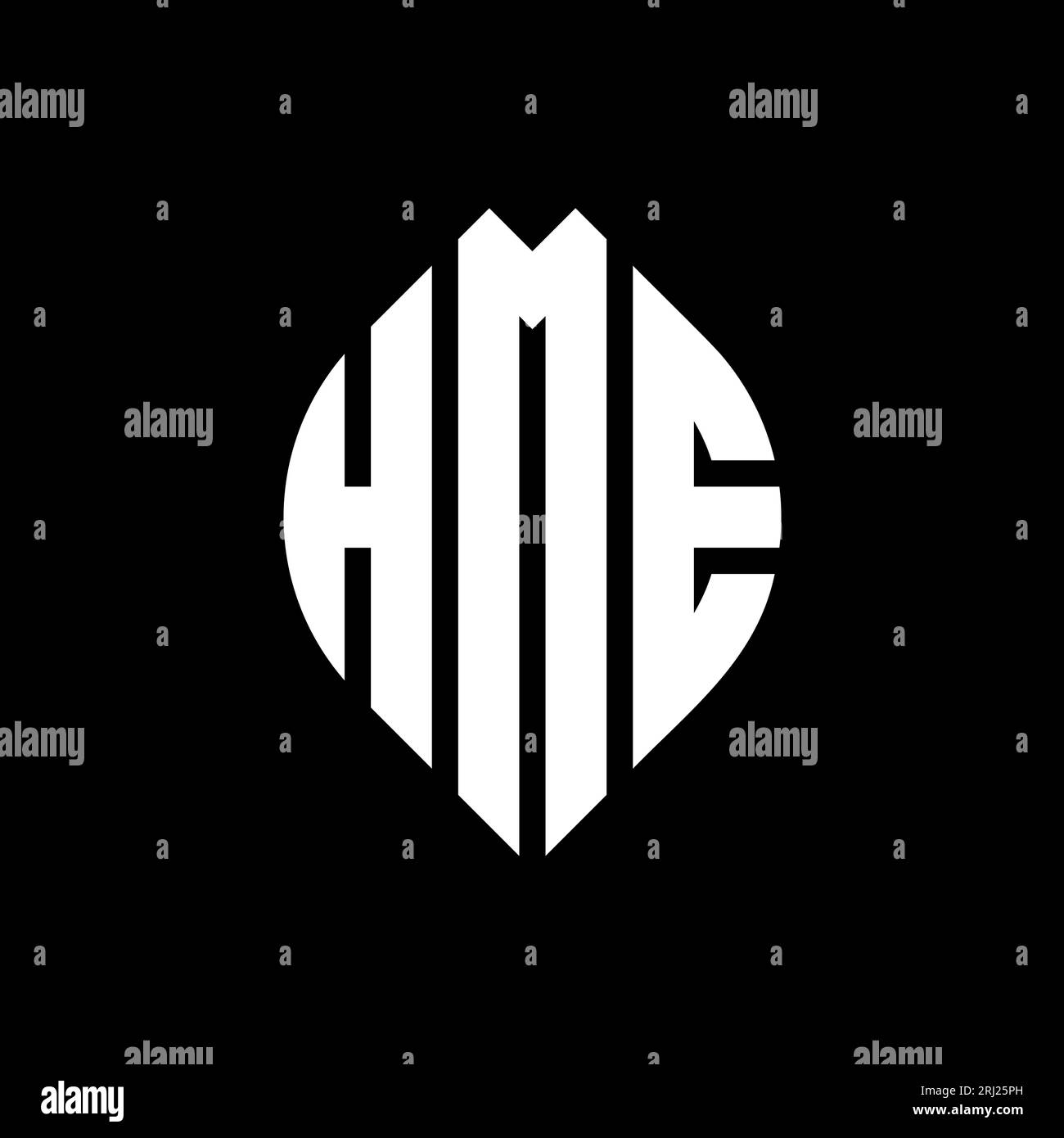 HME circle letter logo design with circle and ellipse shape. HME ...