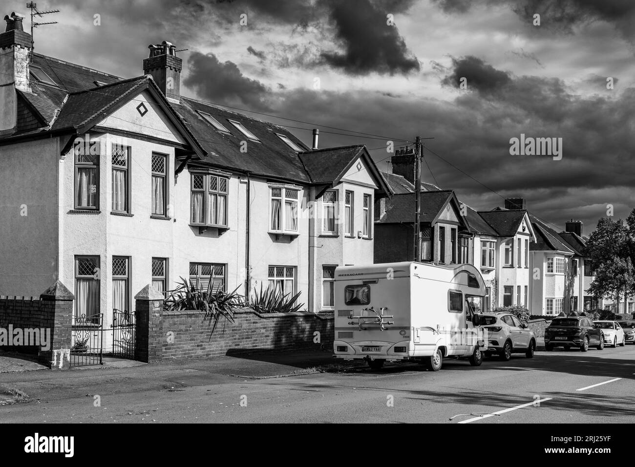 Suburban house in flat Black and White Stock Photos & Images - Alamy