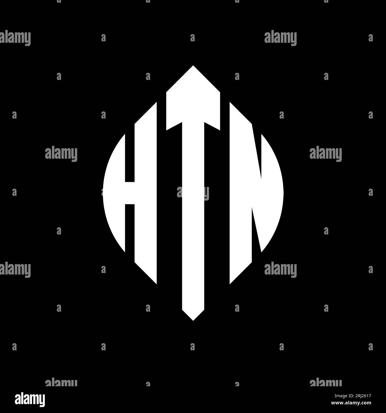 HTN circle letter logo design with circle and ellipse shape. HTN ...